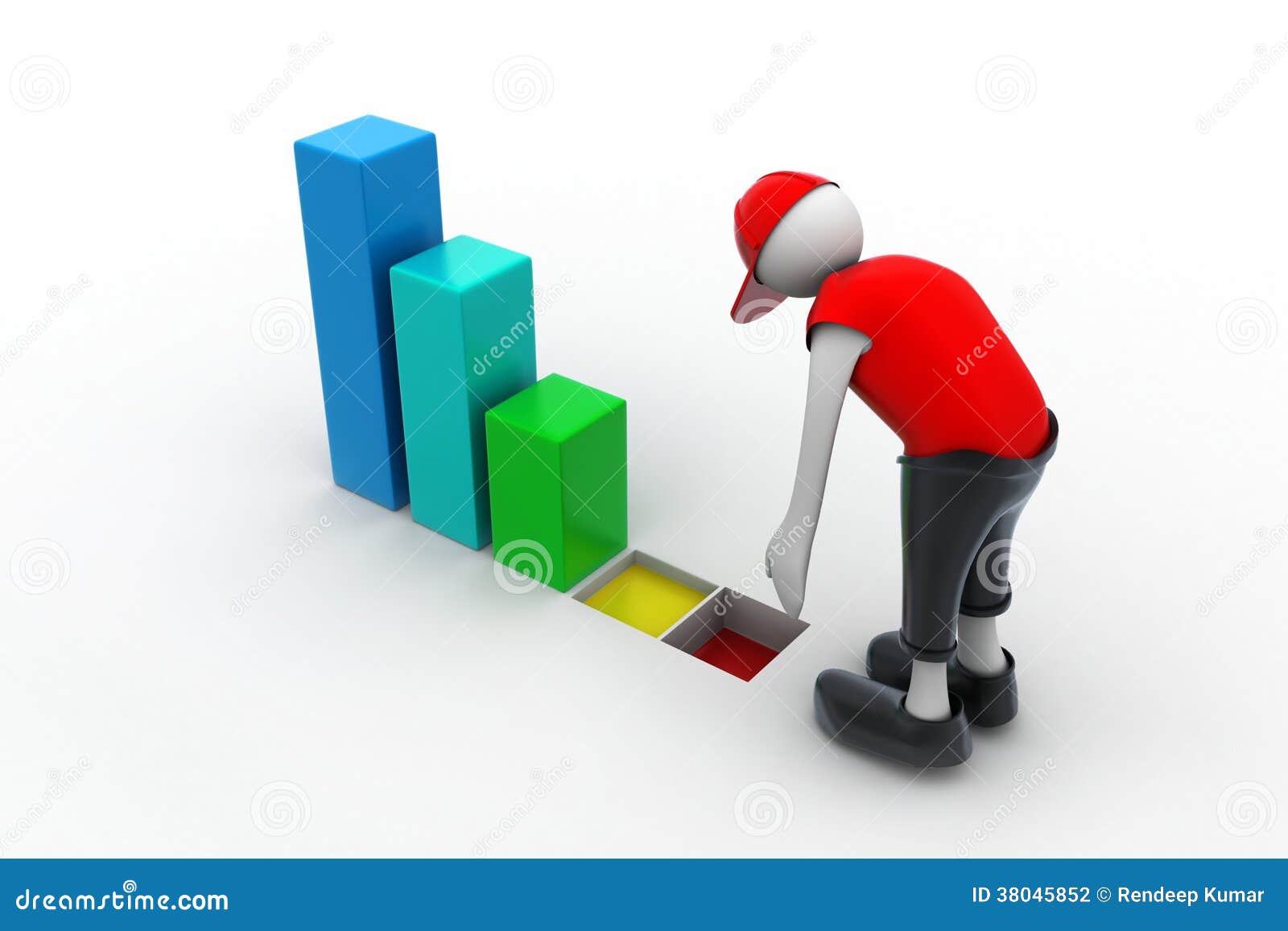 Man Analysing the Business Graph Stock Illustration - Illustration of ...