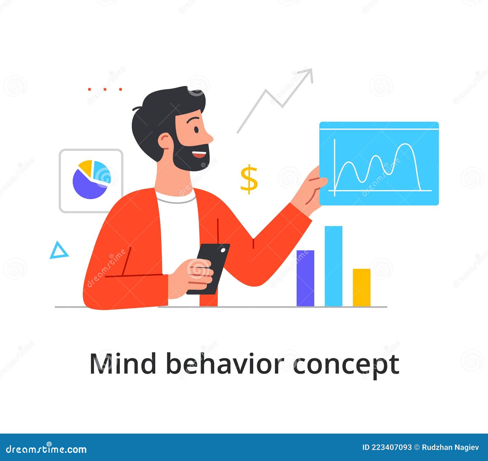Man with an Analytical and Mathematical Mindset Stock Vector ...