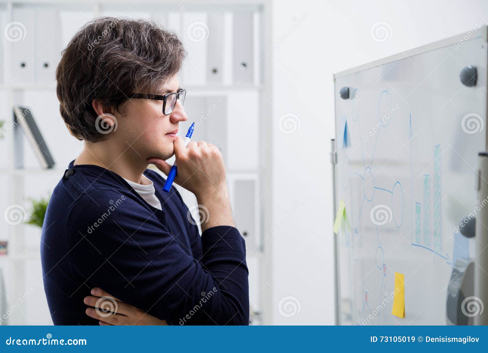 Man Analyzing Business Charts Stock Image - Image of development ...