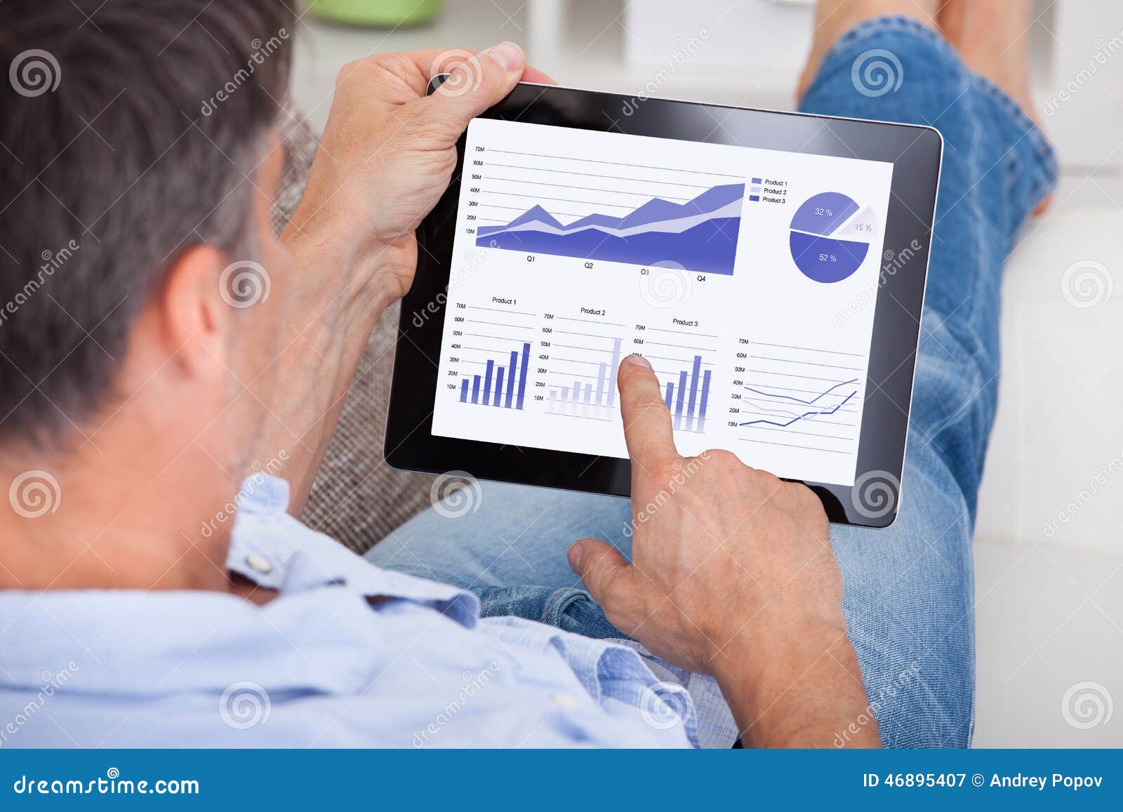 Man analyzing graph stock image. Image of company, improve - 46895407