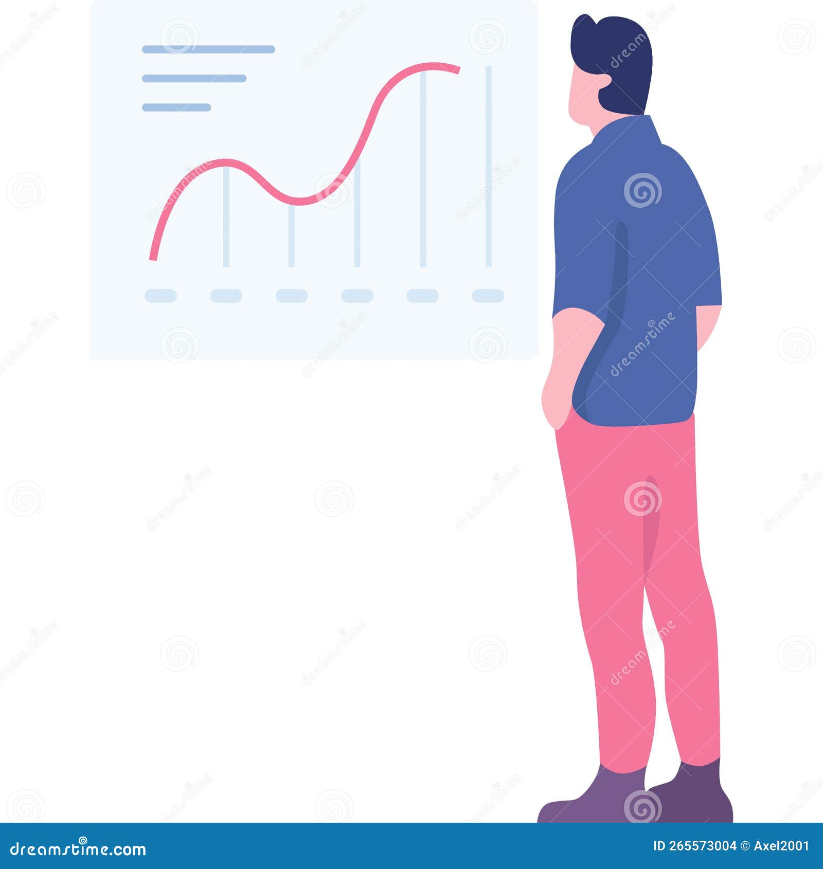 Man Analyzing Graph Vector Icon Work Data Chart Stock Vector ...