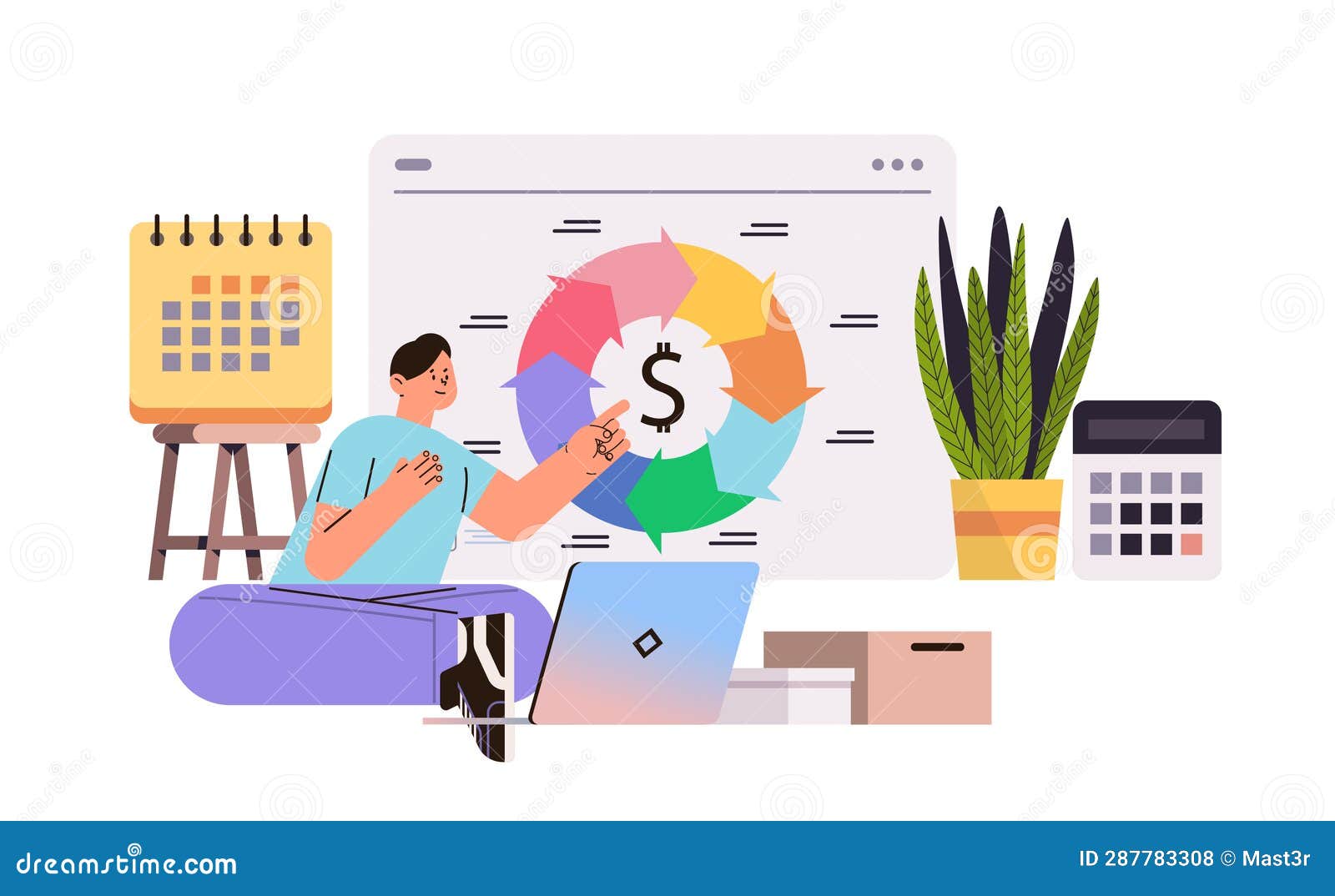 Man Analyzing Personal Budgeting Chart on Laptop Data Analysis ...