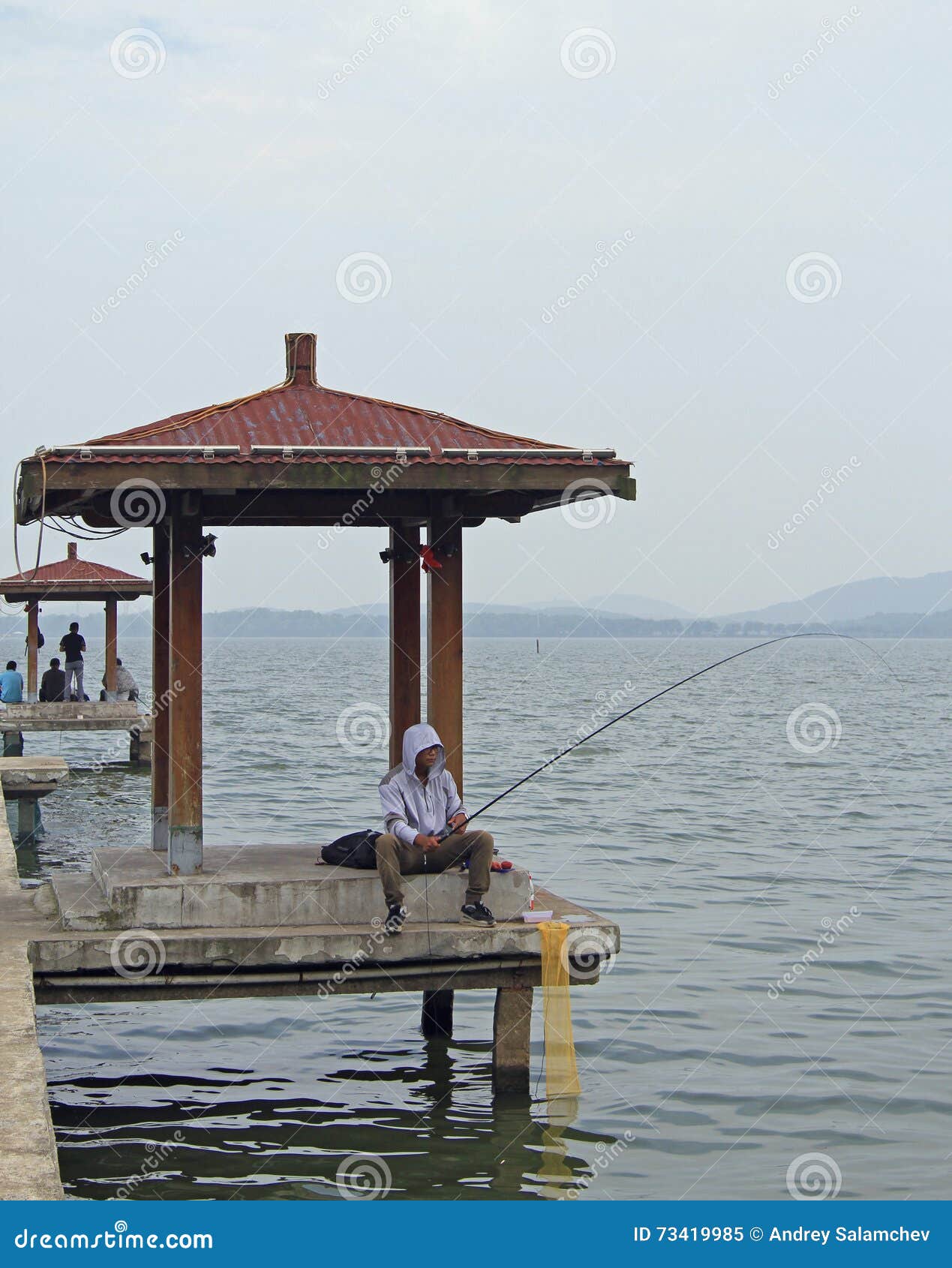 Man is Angling Fish on Lake in Wuhan, China Editorial Image - Image of ...