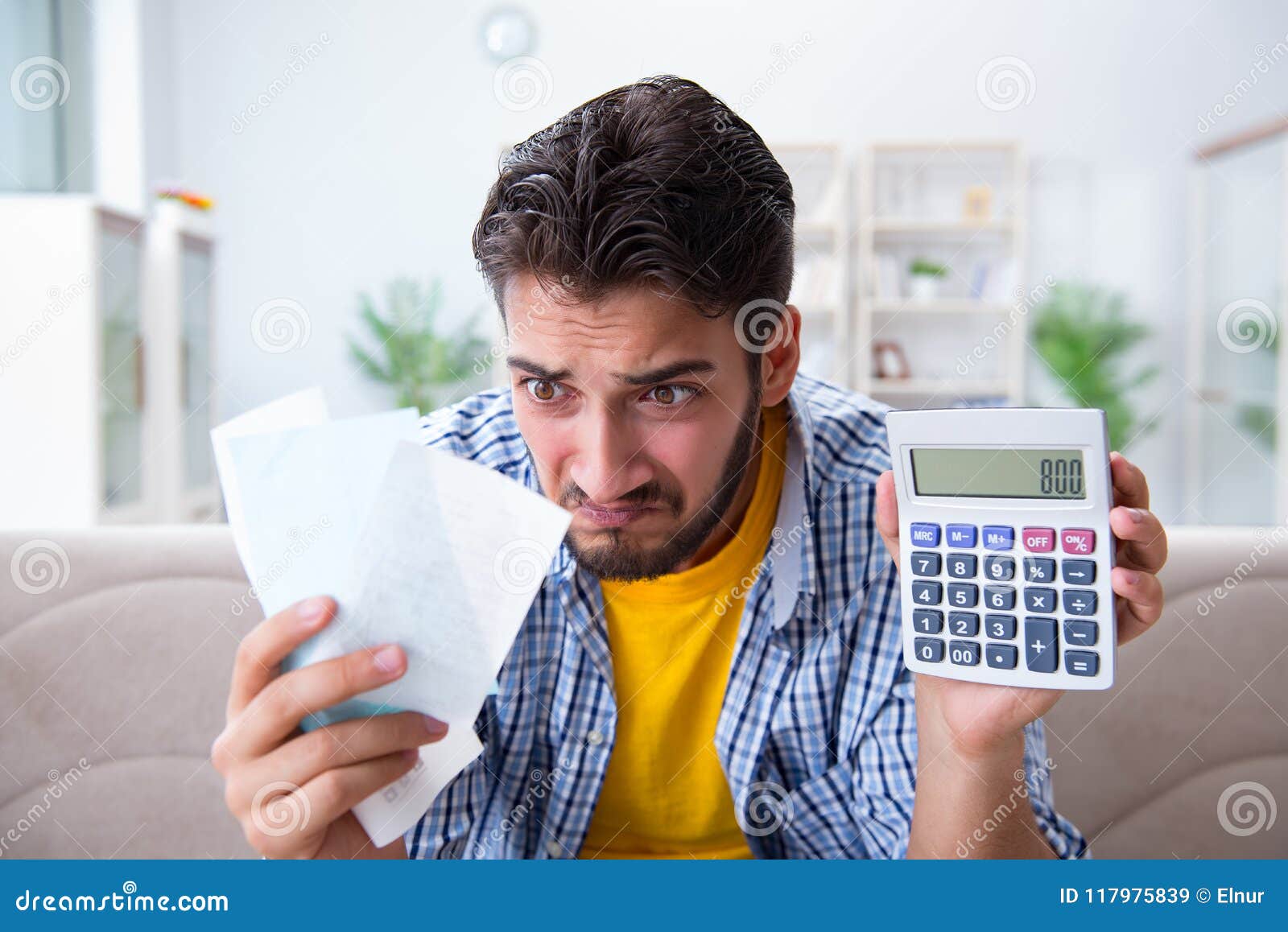 The Man Angry at Bills he Needs To Pay Stock Image - Image of angry ...