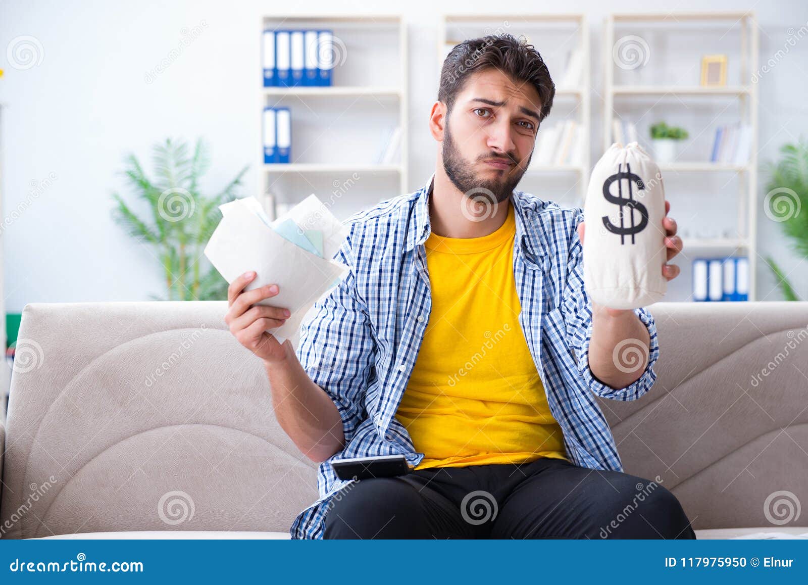 The Man Angry at Bills he Needs To Pay Stock Photo - Image of finance ...