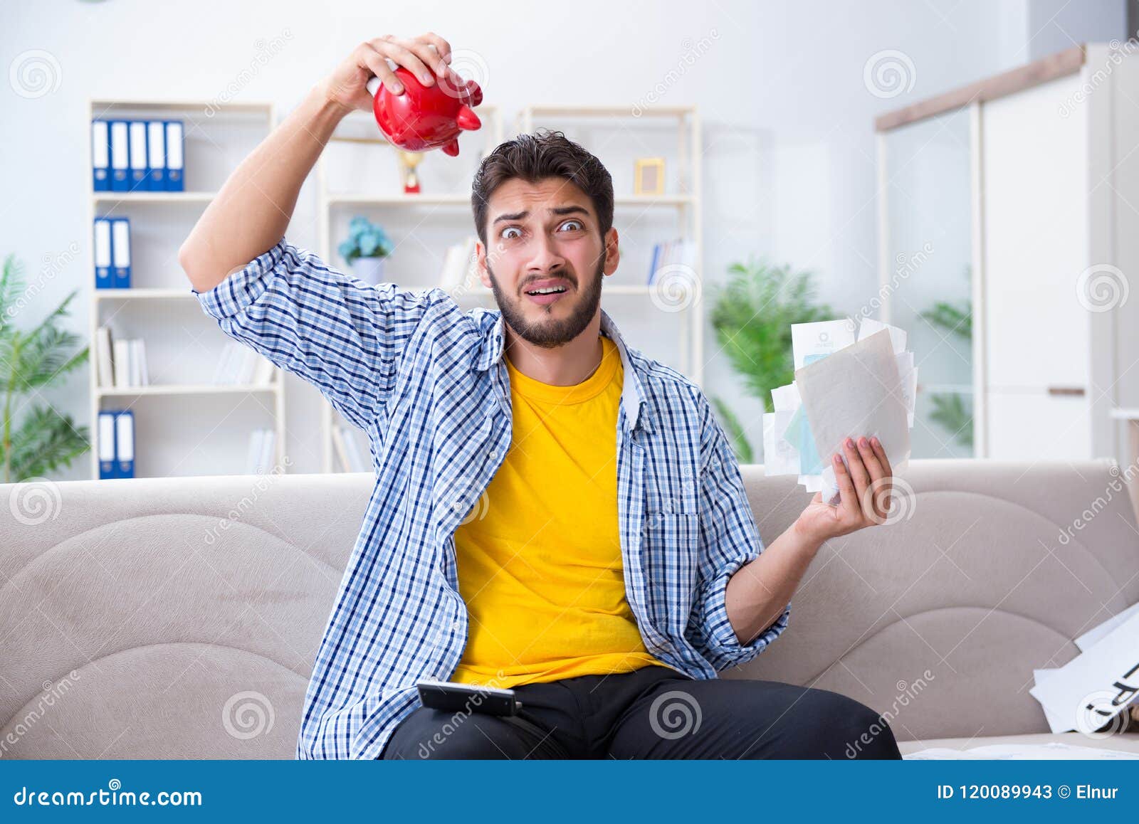The Man Angry at Bills he Needs To Pay Stock Image - Image of payment ...