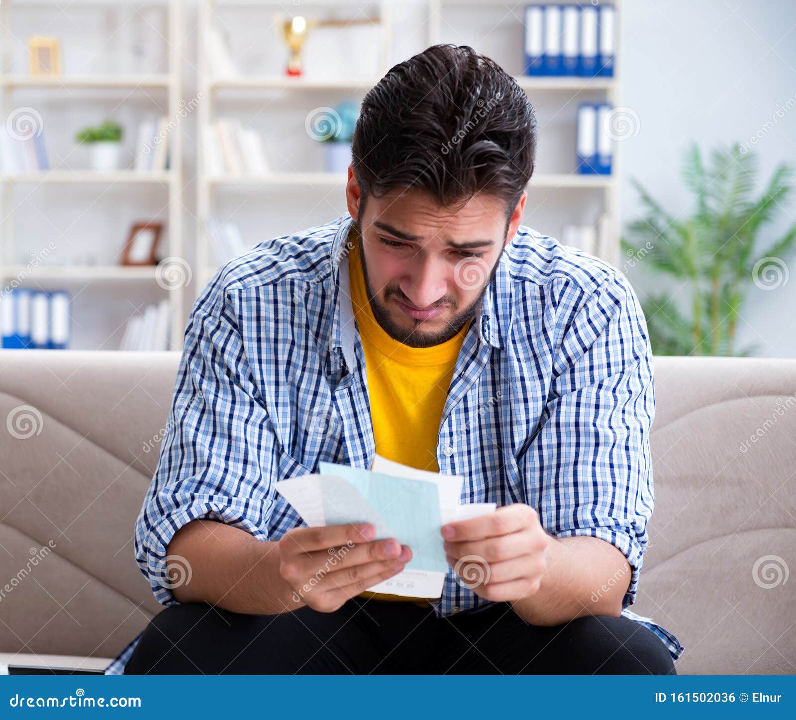 Man Angry at Bills he Needs To Pay Stock Photo - Image of concerned ...