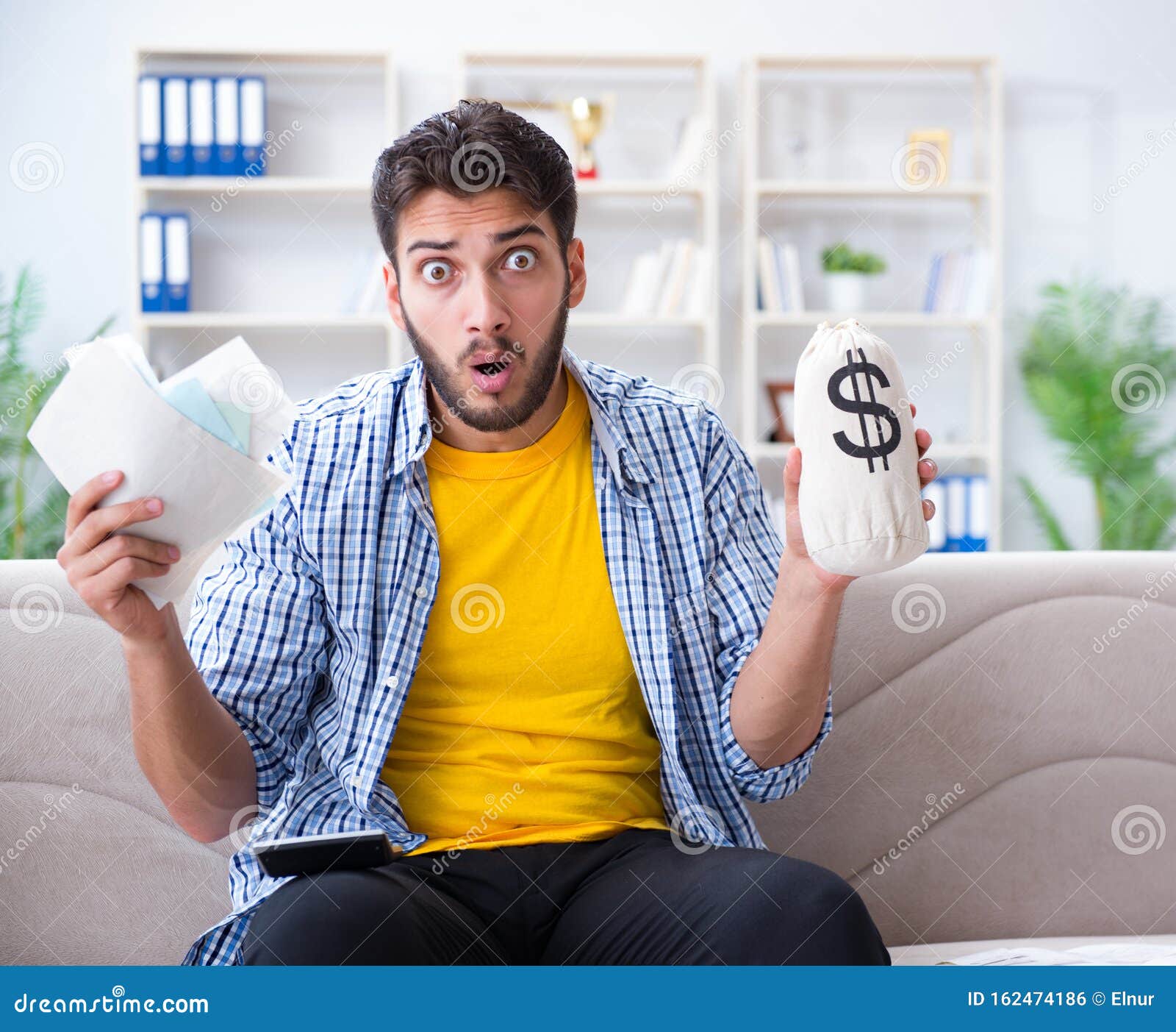 Man Angry at Bills he Needs To Pay Stock Photo - Image of finance ...