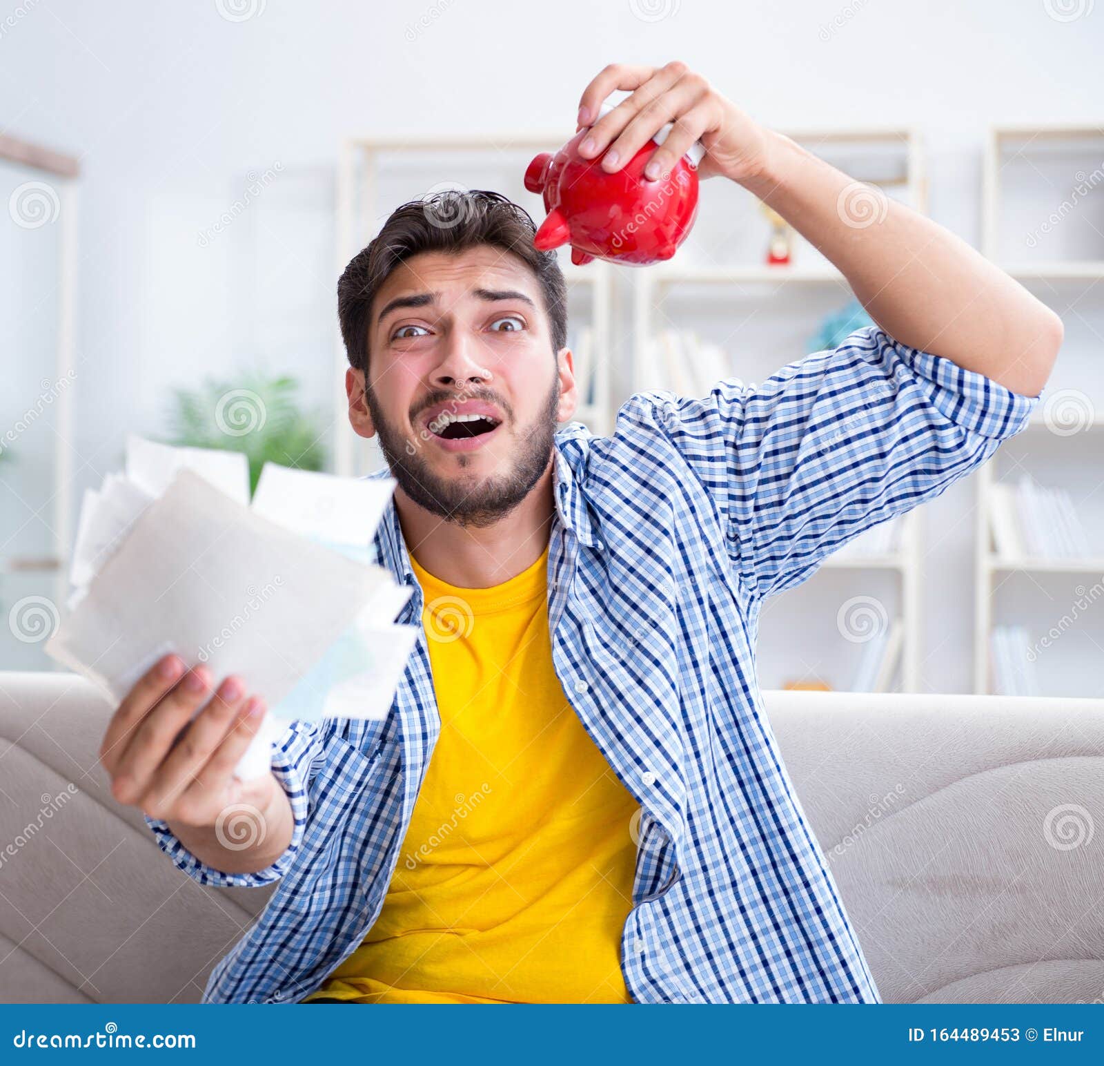 Man Angry at Bills he Needs To Pay Stock Image - Image of budget ...