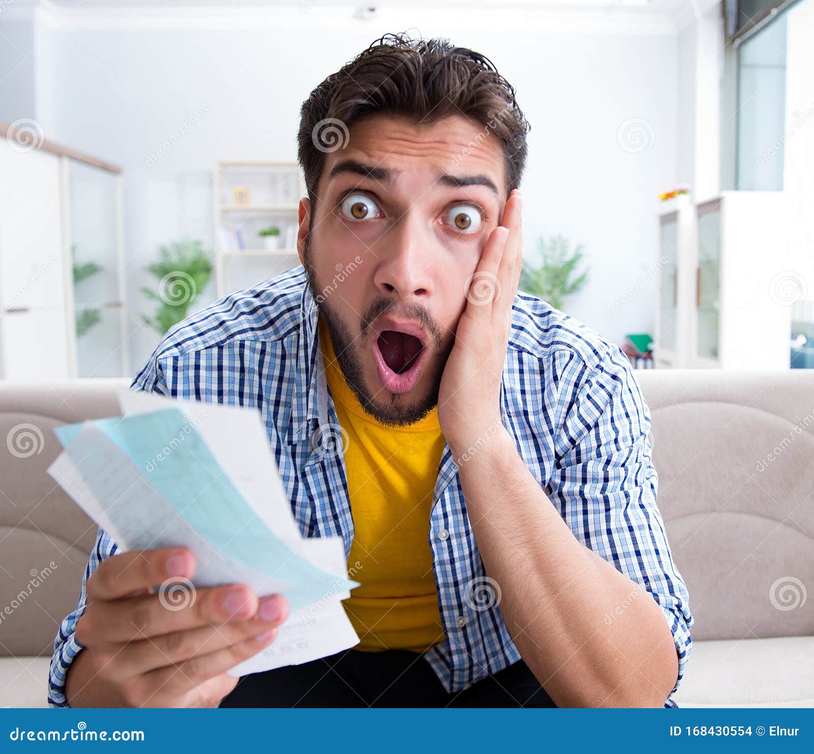 Man Angry at Bills he Needs To Pay Stock Photo - Image of deficit ...