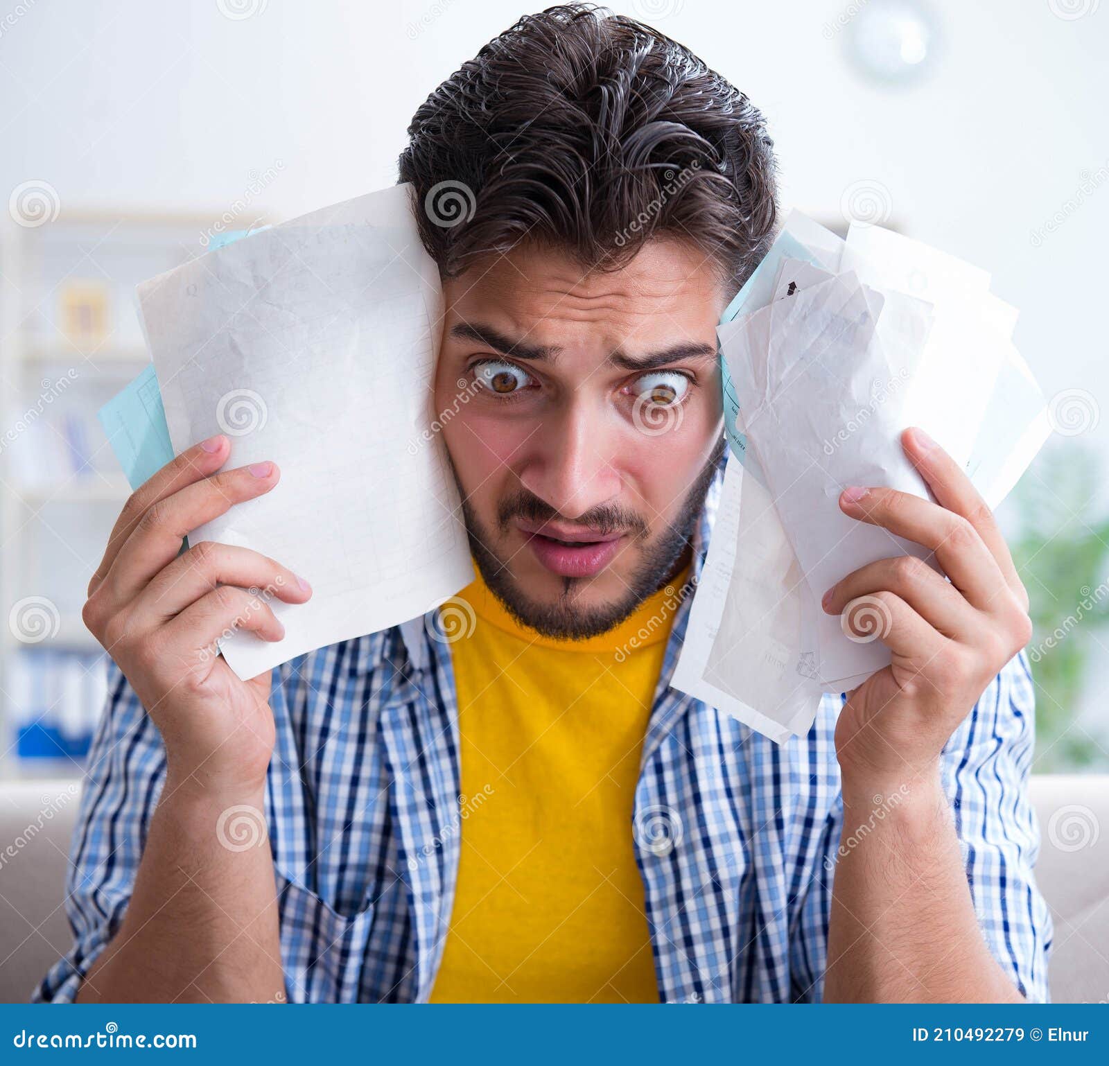 Man Angry at Bills he Needs To Pay Stock Image - Image of bill, angry ...