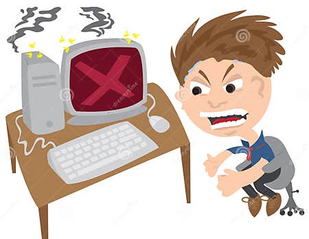 Man Angry at Computer stock vector. Illustration of virus - 20388260