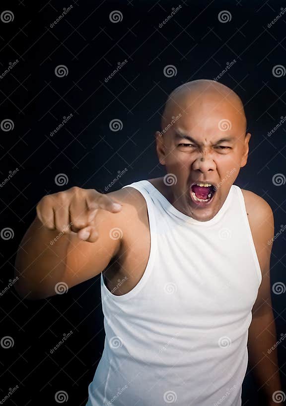 A Man with Angry Face Expression Pointing on the Camera. Stock Image ...