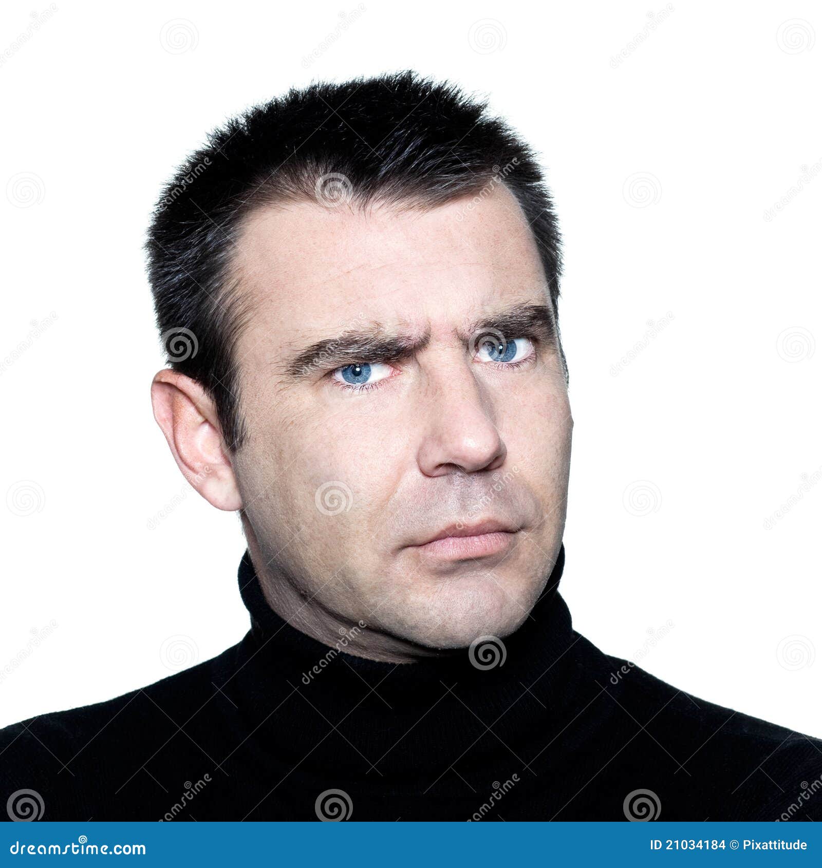 Man Angry Mistrust Suspicious Stock Photo - Image of sulk, neck: 21034184