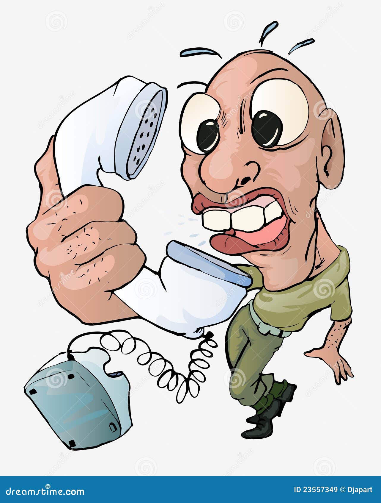 Man angry on the telephone stock vector. Illustration of combined ...