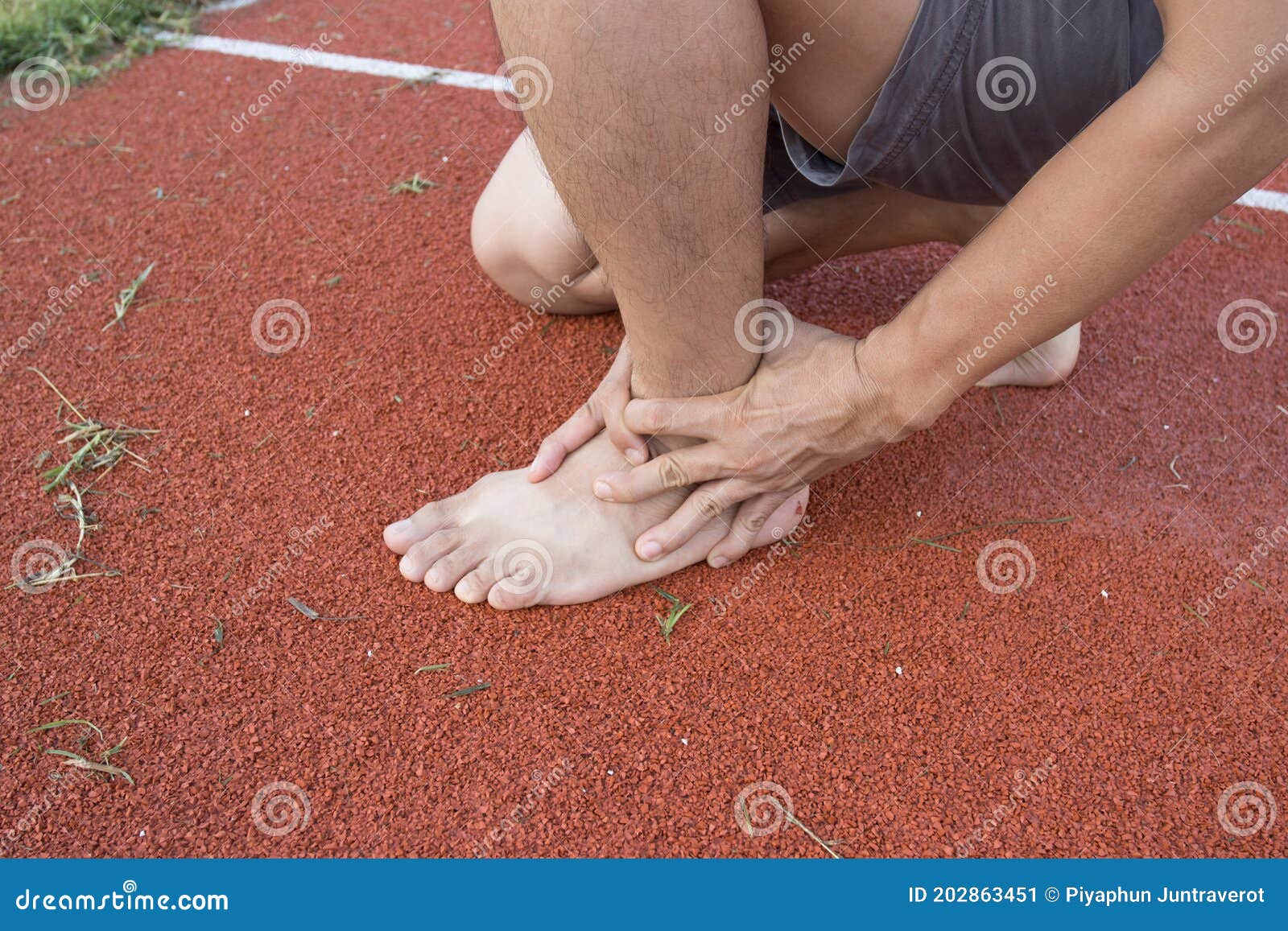Man Ankle Injury after Running at Running Stock Image - Image of ...