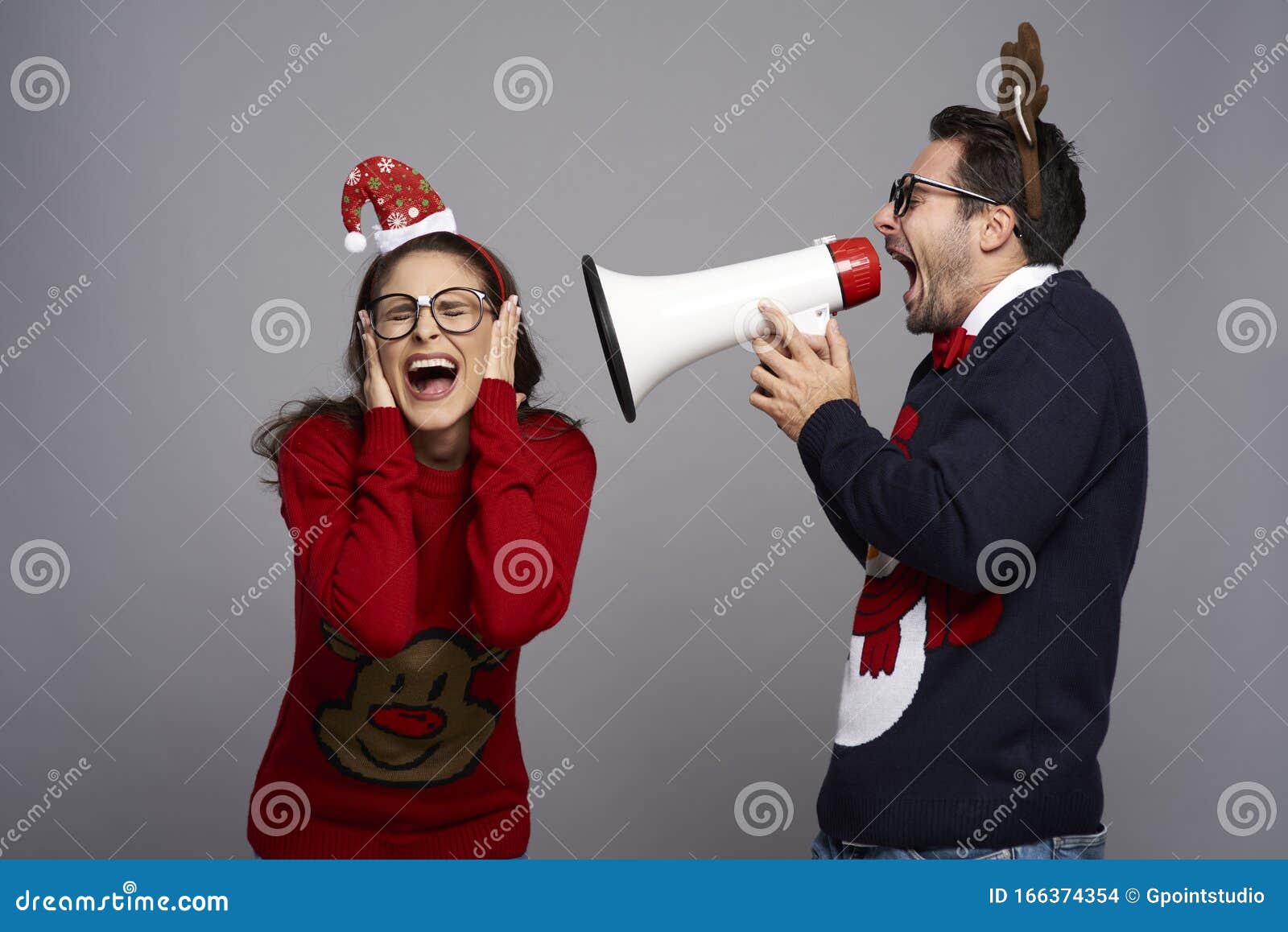 Man Announcing the Christmas Time Stock Photo - Image of kitsch ...