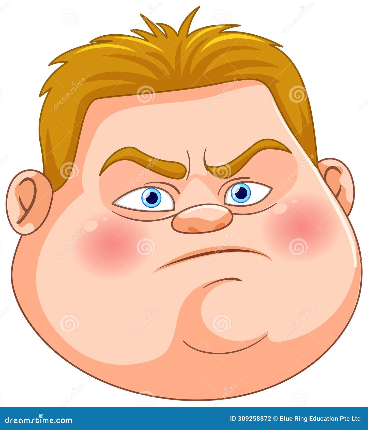 A Man with an Annoyed Expression Stock Vector - Illustration of hair ...
