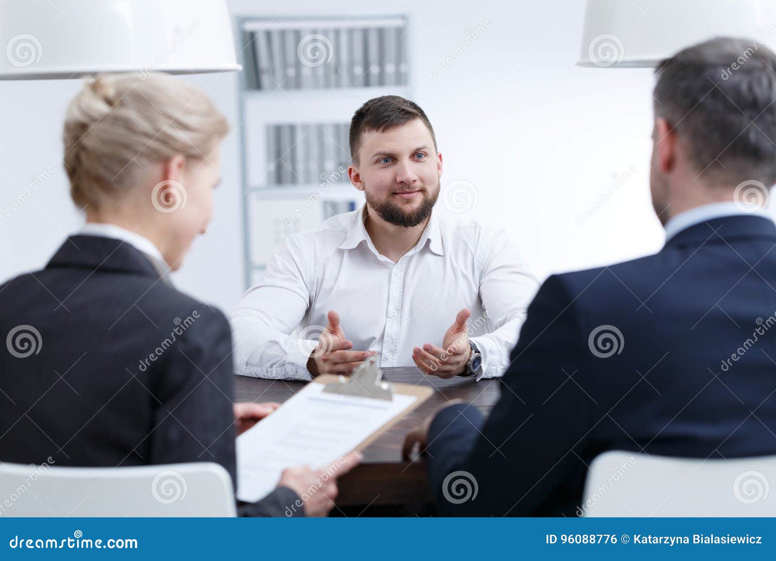 Man answering questions stock photo. Image of answering - 96088776