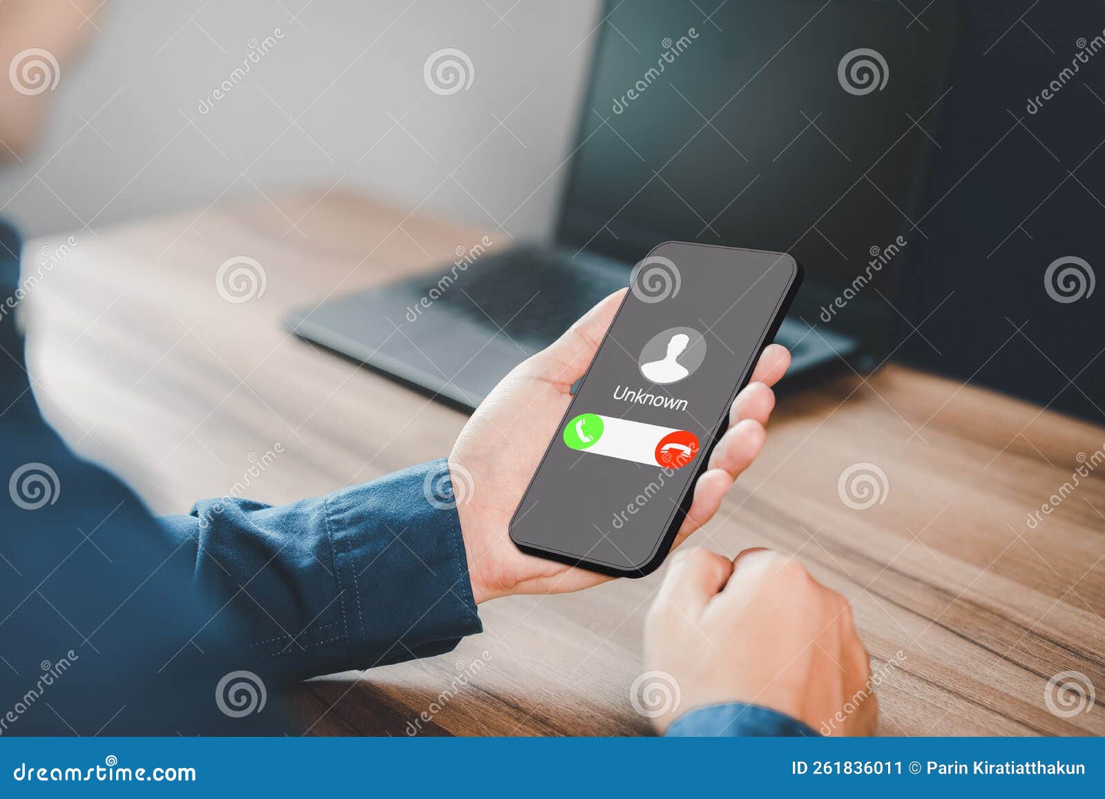 Man Answering To Incoming Call Phone Call From Unknown Number Call