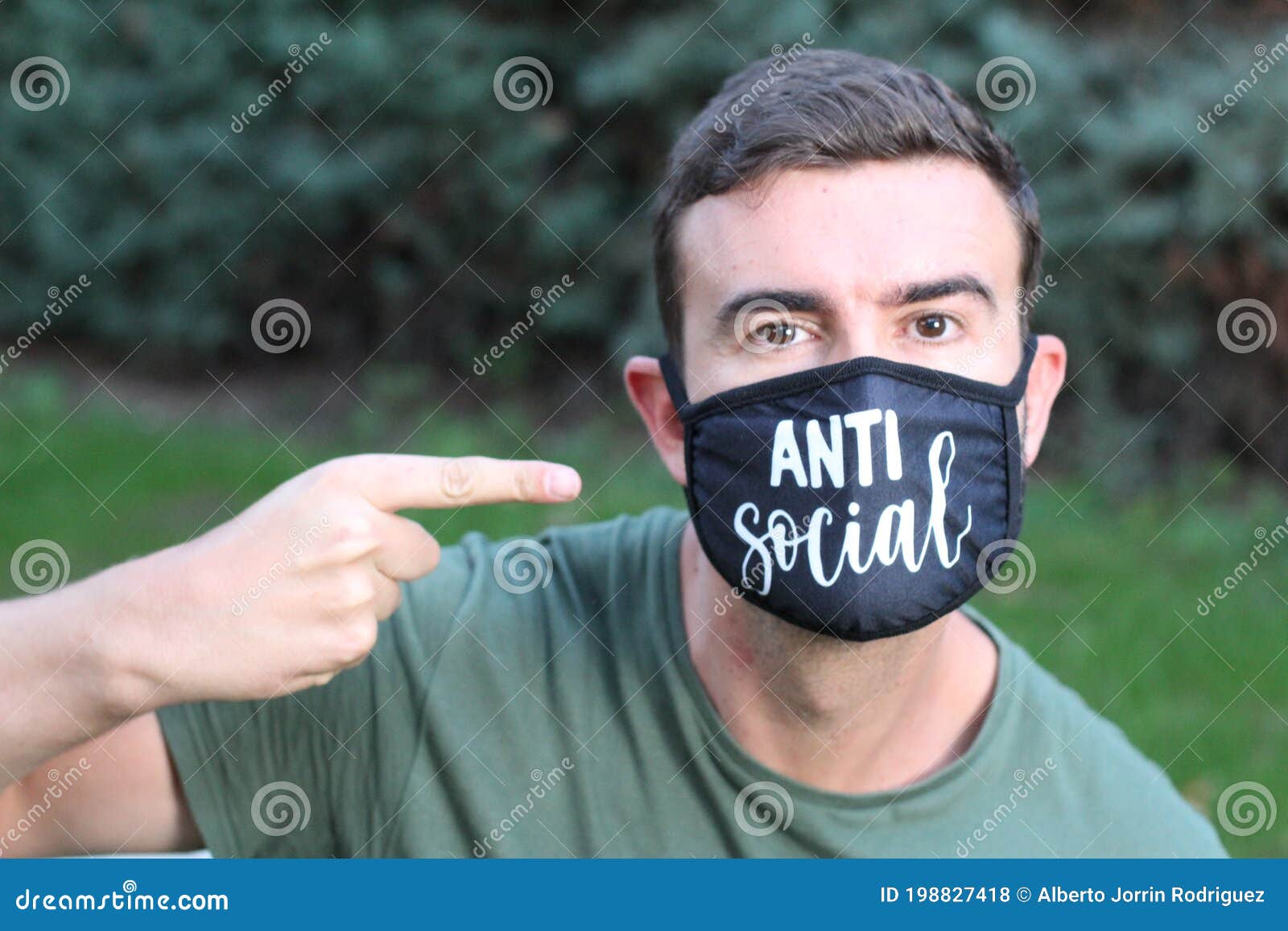 Man with Anti-social Behavior Wearing a Mask Stock Photo - Image of ...