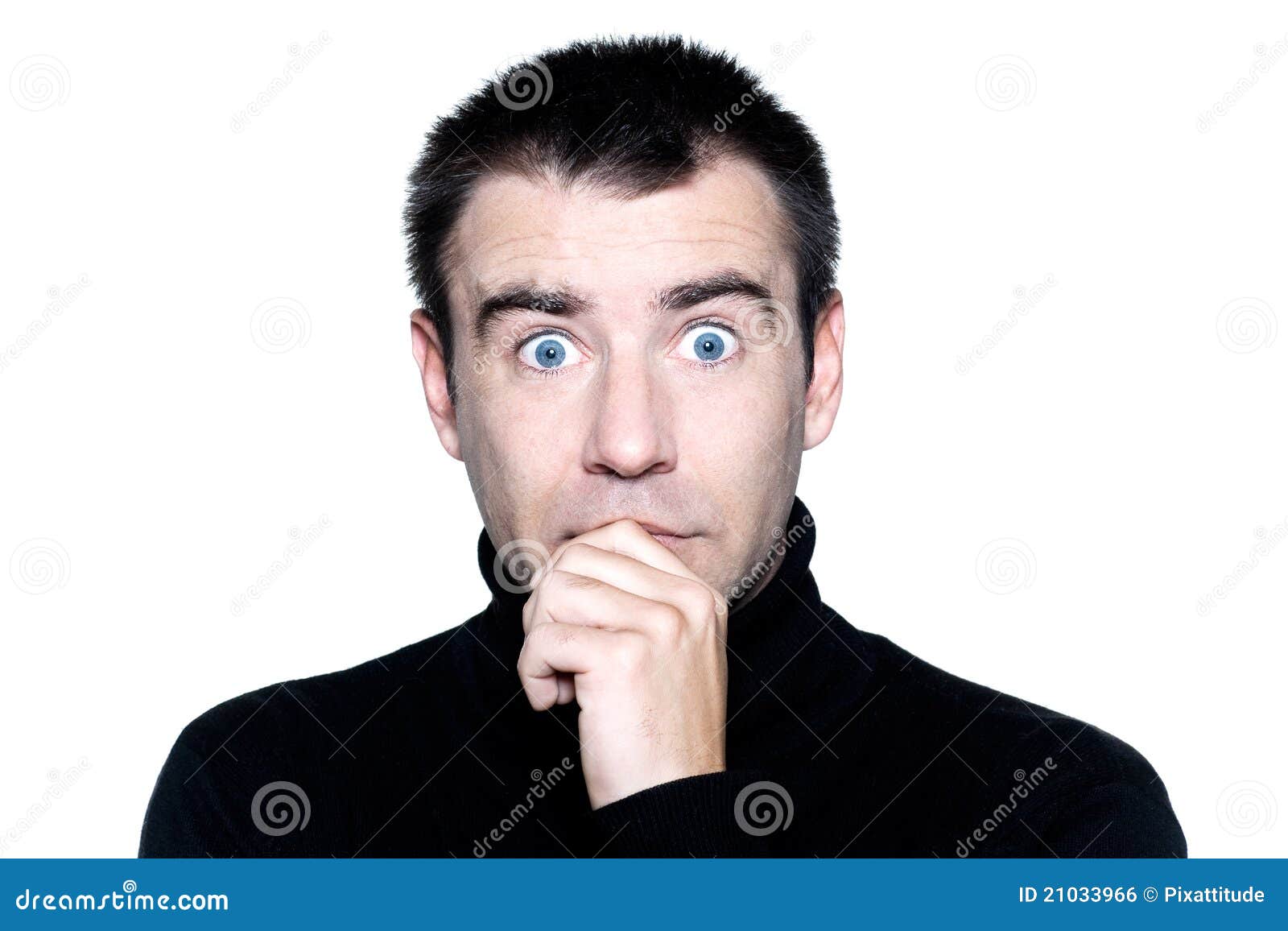 Man anxious surprise shock stock photo. Image of isolated - 21033966
