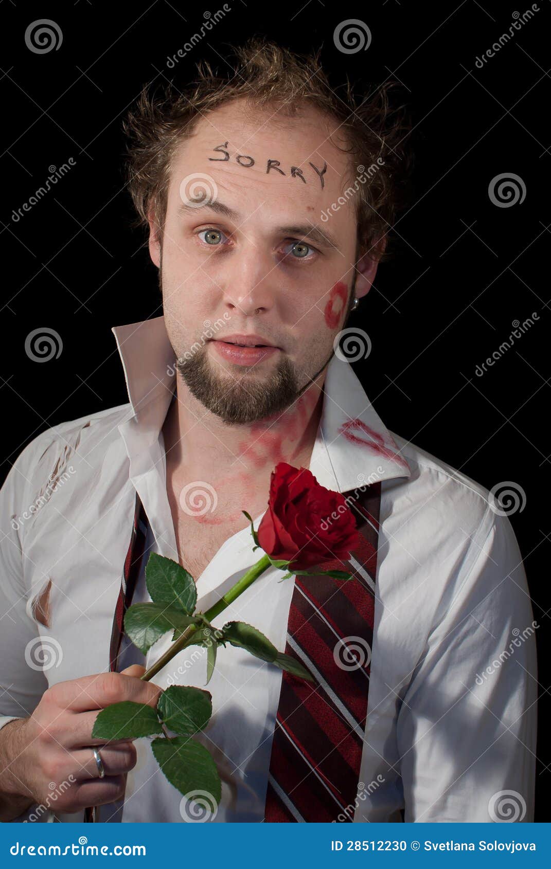 Man Apologize after Night Party Stock Photo - Image of liar, portrait ...