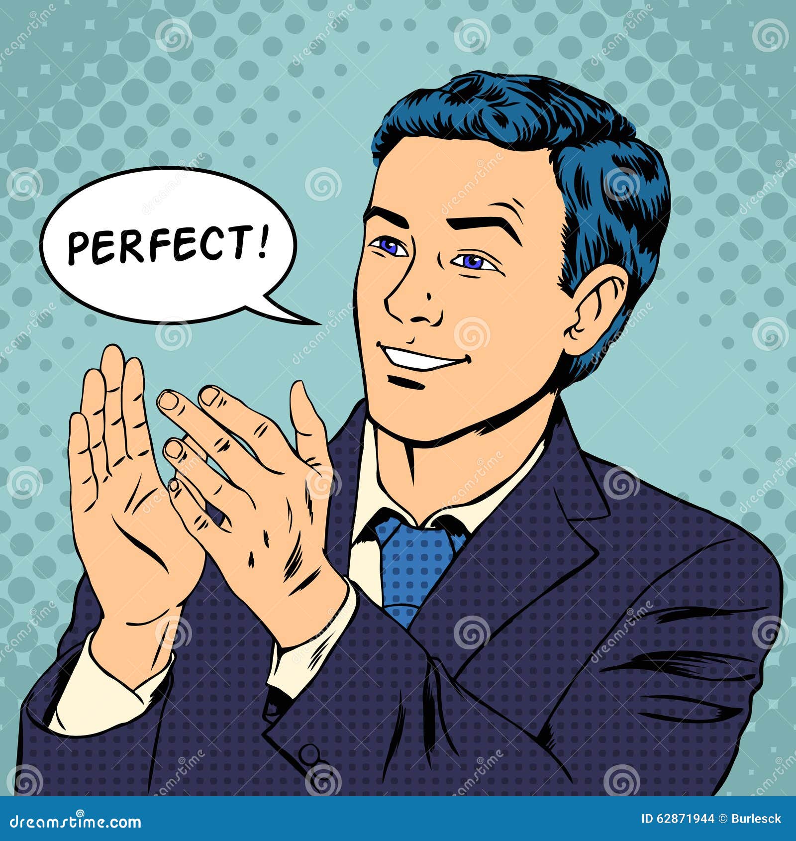 Man Applauds and Says Perfect. Vector Illustration Stock Vector ... Man Applauds and Says Perfect. Vector Illustration Stock Vector ...