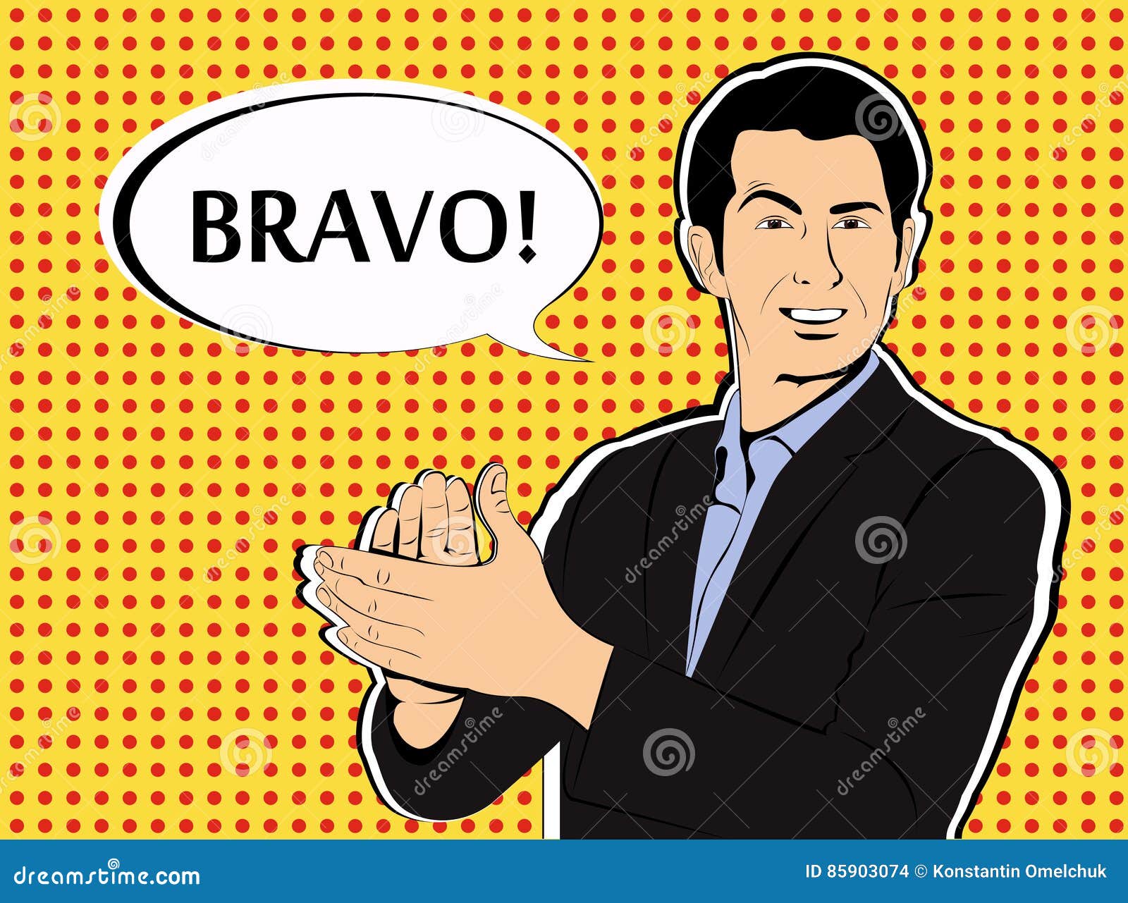 Man Applause Retro Style Pop Art Illustration Stock Vector ... Man Applause Retro Style Pop Art Illustration Stock Vector ...