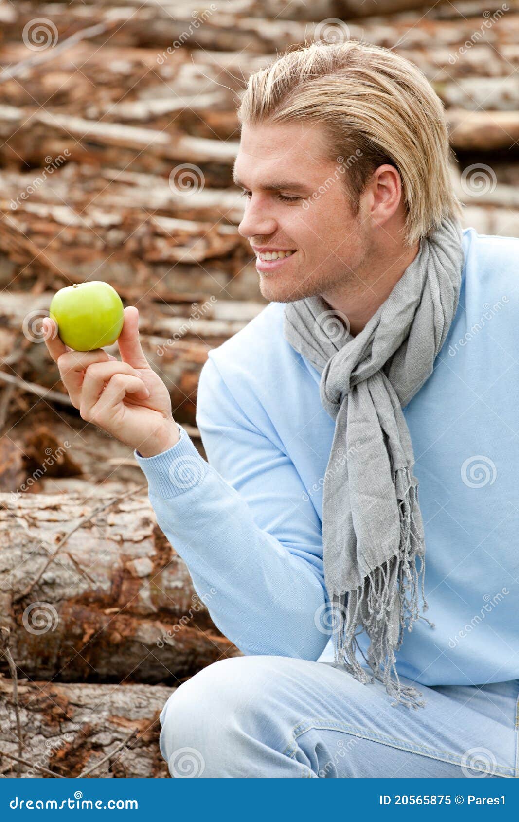 Man with apple stock image. Image of freshness, granny - 20565875