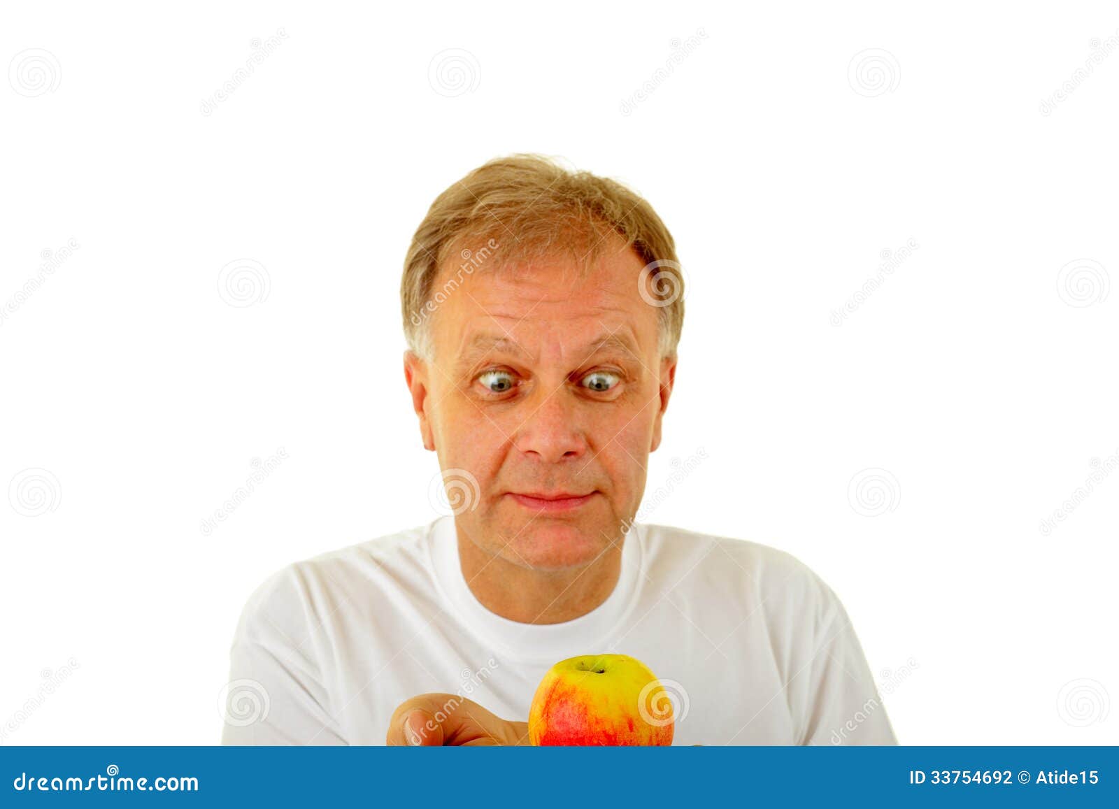 Man with an apple stock photo. Image of cheerful, person - 33754692