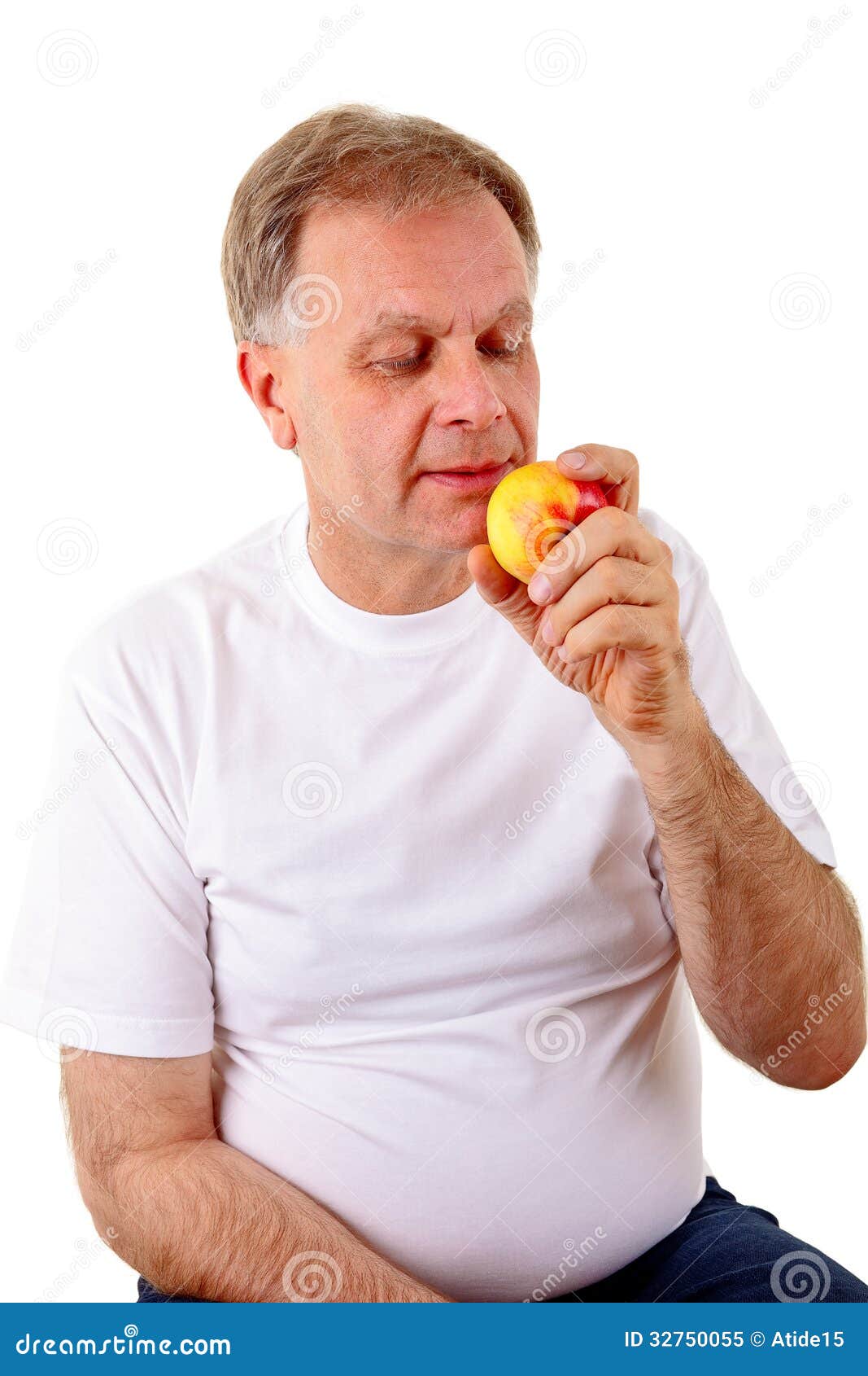 Man with an apple stock image. Image of fruit, diet, people - 32750055