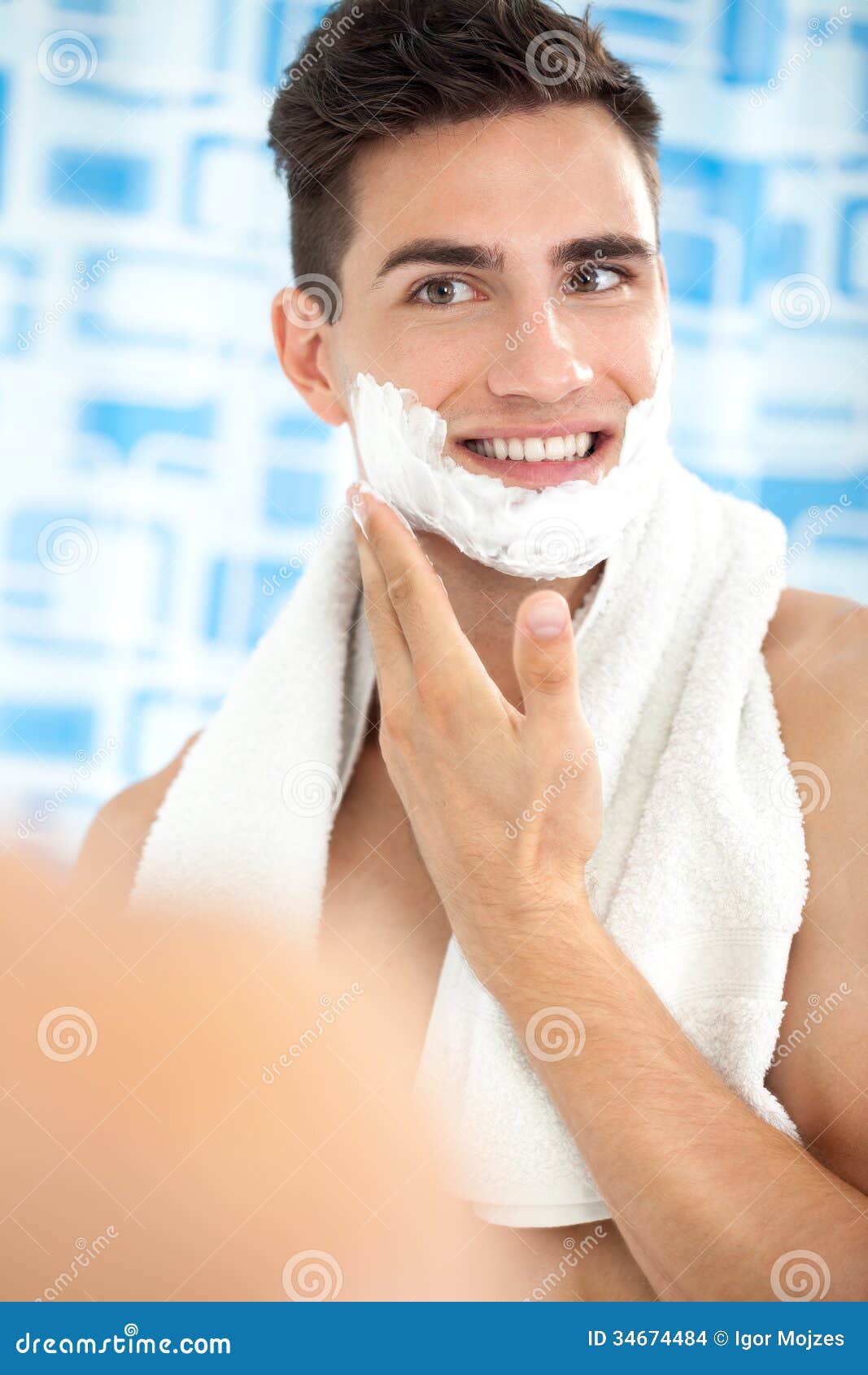 Man applying shaving cream stock photo. Image of beard - 34674484