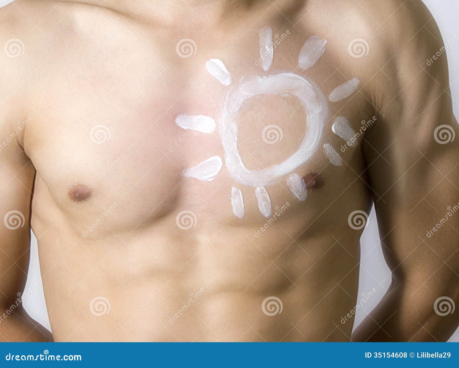 Man Applying Sun Protection Stock Photo - Image of suncare, protection ...