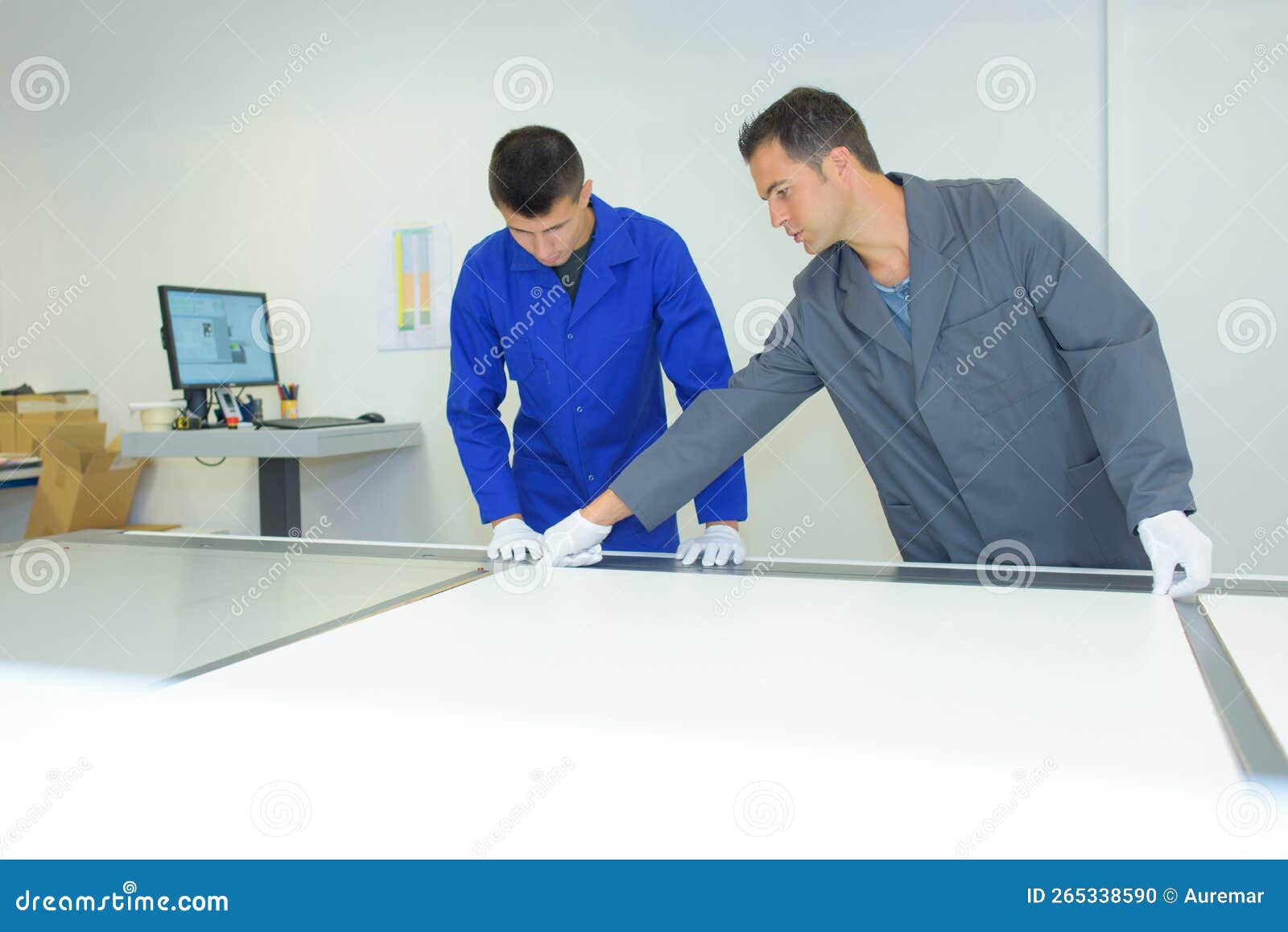 Man and Apprentice in Office Stock Photo - Image of coat, employer ...