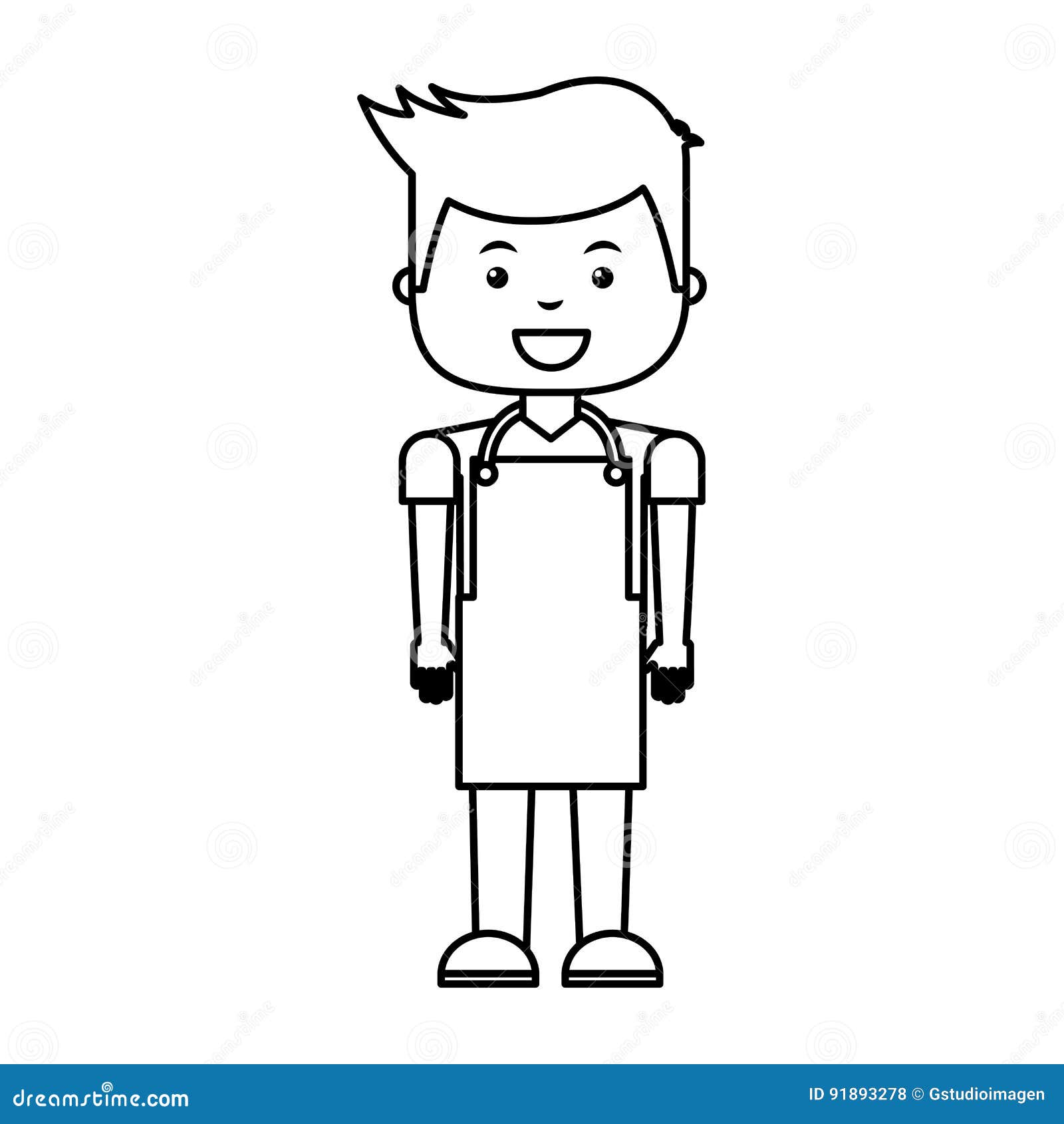 Man with apron avatar stock vector. Illustration of work - 91893278