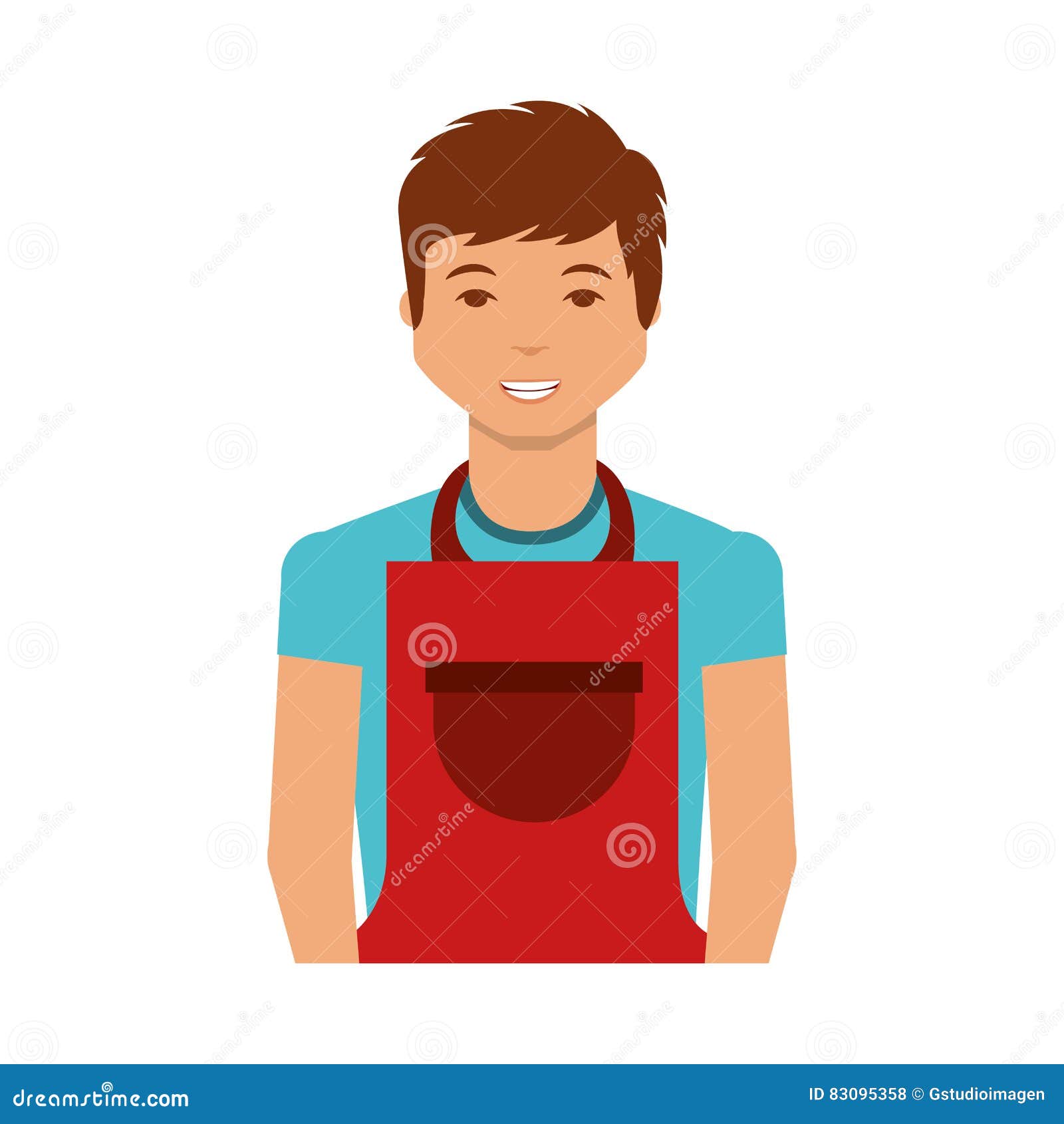 Man with apron character stock illustration. Illustration of roasted ...