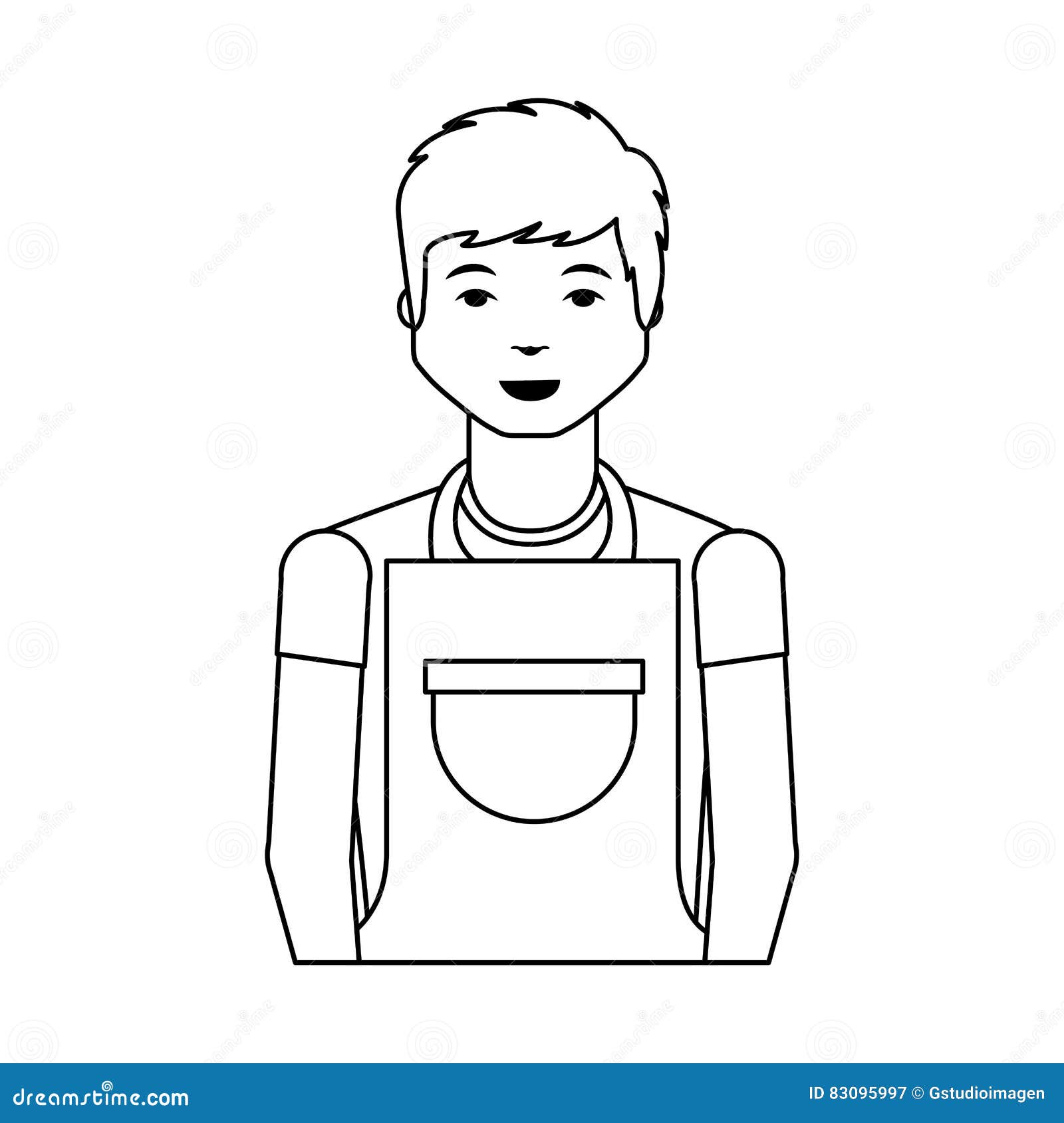 Man with apron character stock illustration. Illustration of people ...