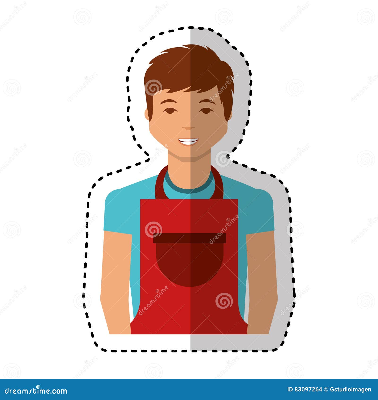 Man with apron character stock illustration. Illustration of apron ...