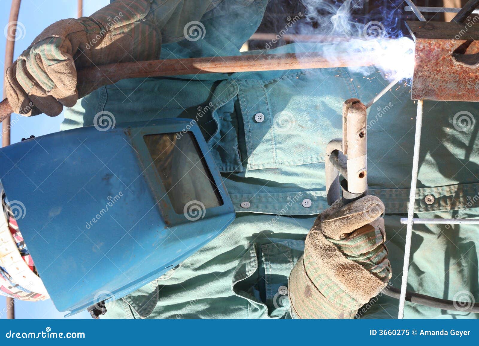 Man Arc welding stock image. Image of stinger, iron, laborer - 3660275