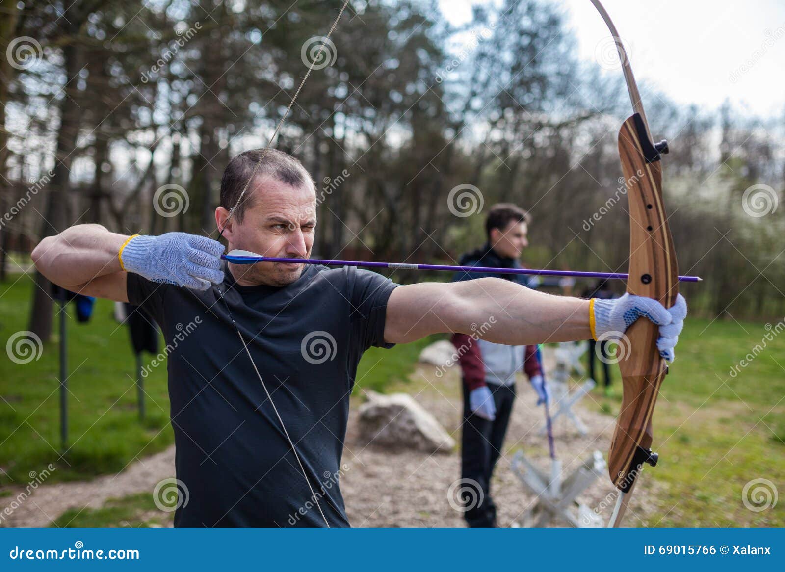 Man Archer in the Shooting Range Stock Photo - Image of nature, bowman ...