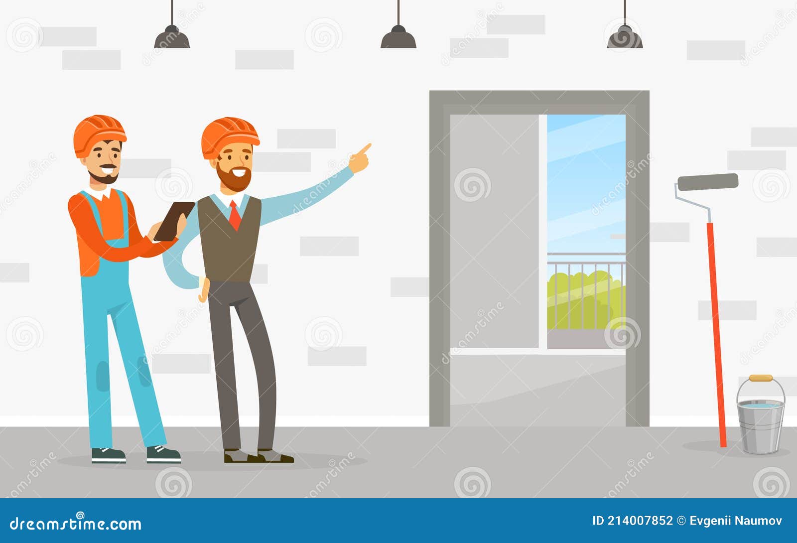 Man Architect Planning and Overseeing Work Process at Construction Site ...