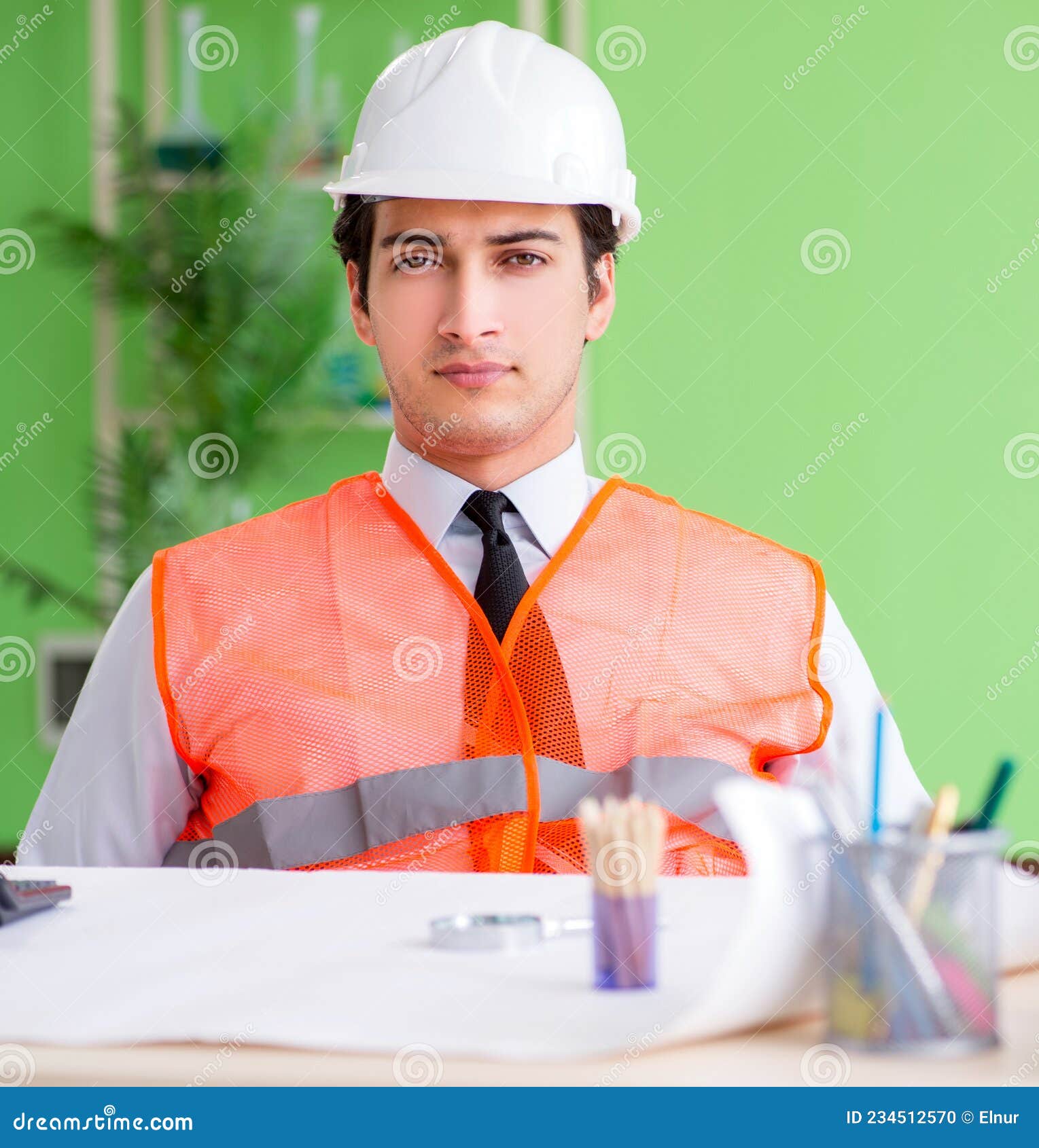 Man Architect Working on the Project Stock Photo - Image of ...