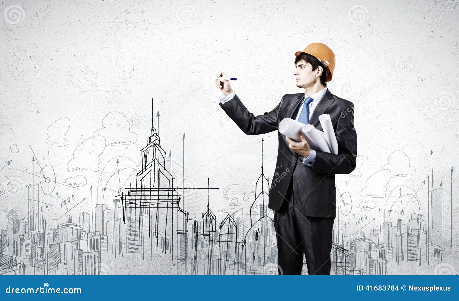 Man architect stock photo. Image of construct, helmet - 41683784