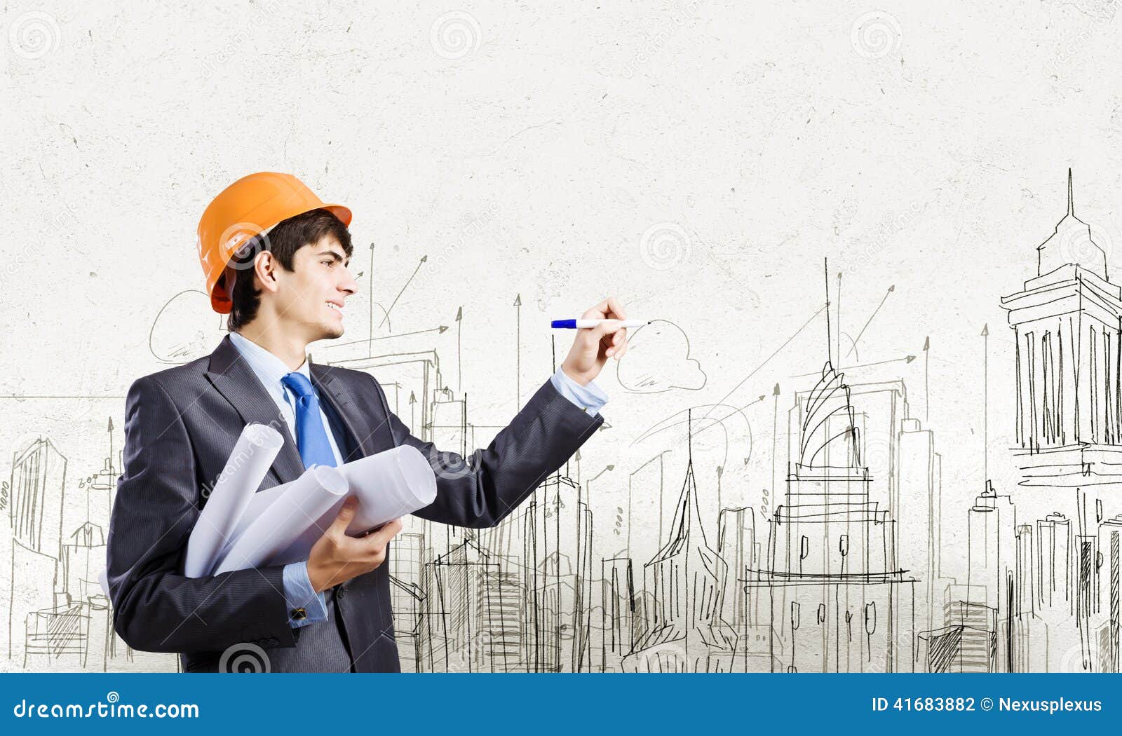 Man architect stock photo. Image of house, engineer, design - 41683882
