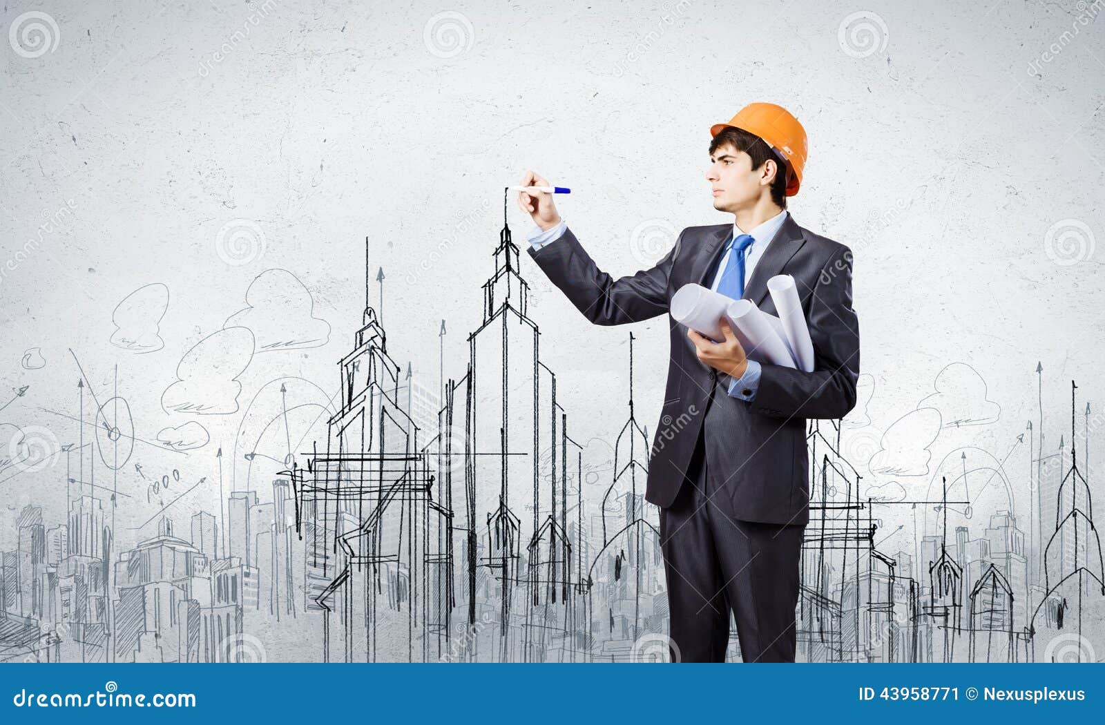 Man architect stock image. Image of business, idea, marker - 43958771