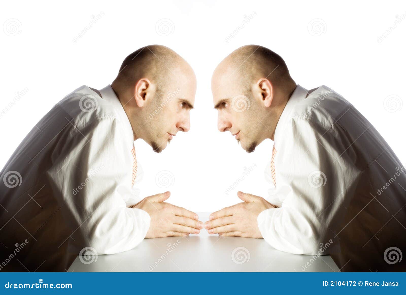 Man argues with himself stock photo. Image of duplicate - 2104172