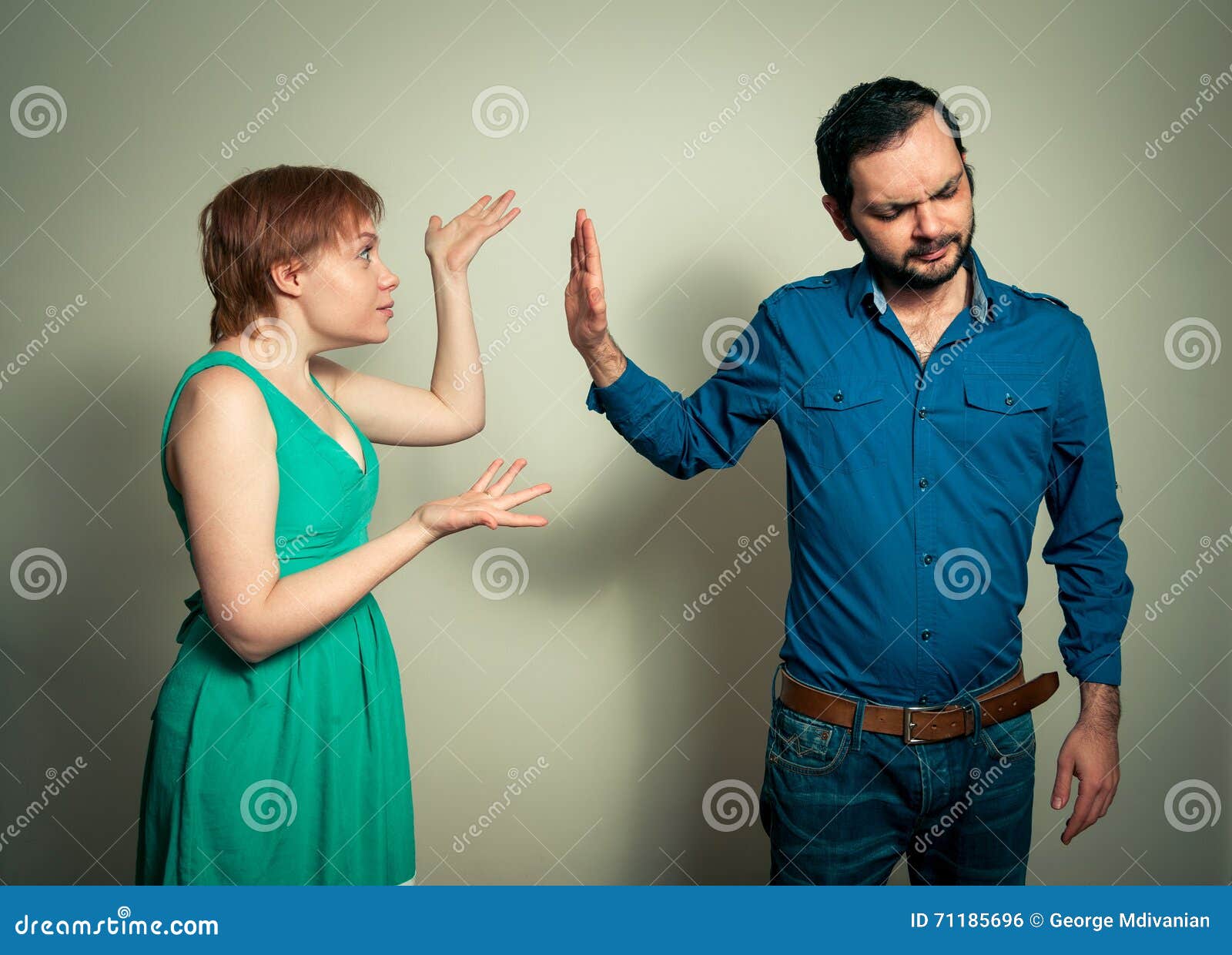 Man arguing with woman stock photo. Image of green, girlfriend - 71185696
