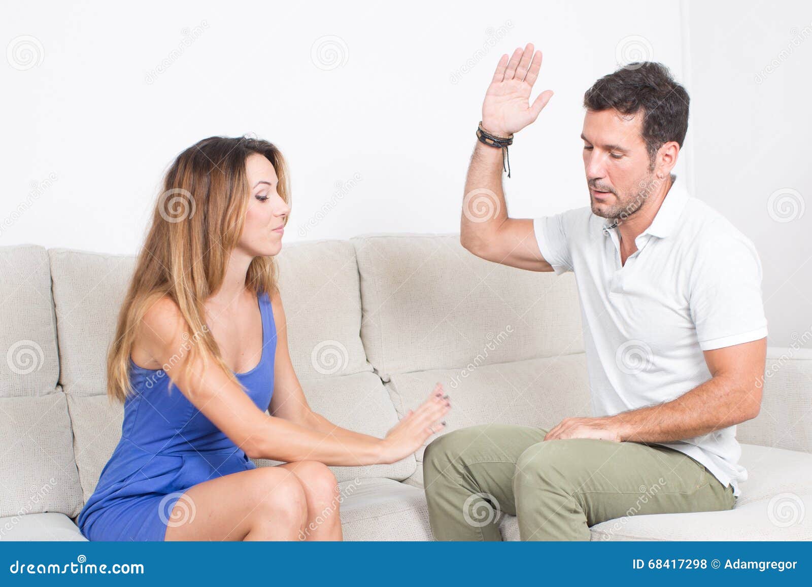 Man arguing with woman stock photo. Image of emotions - 68417298