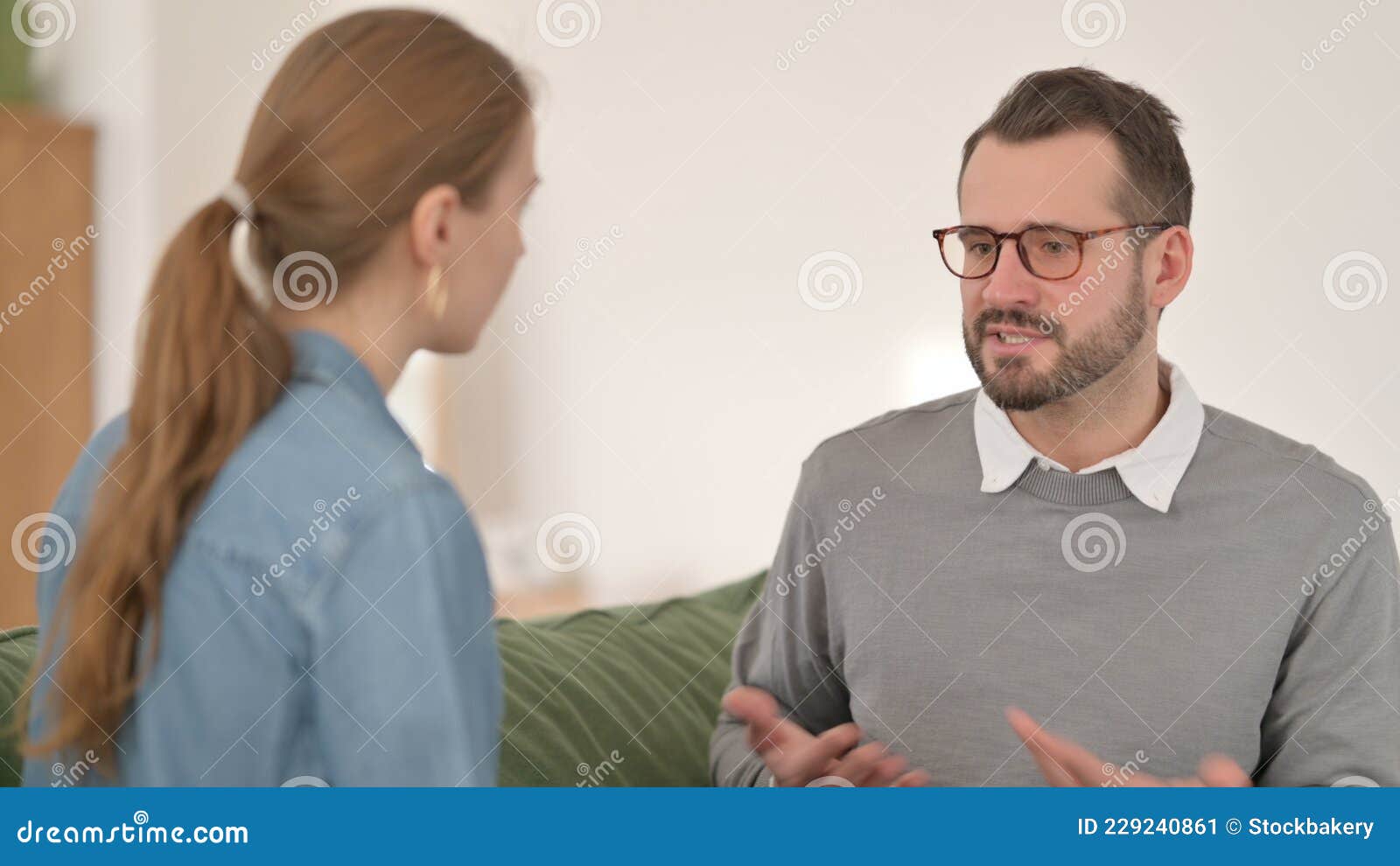 Man Arguing with Woman at Home Stock Image - Image of husband, fight ...